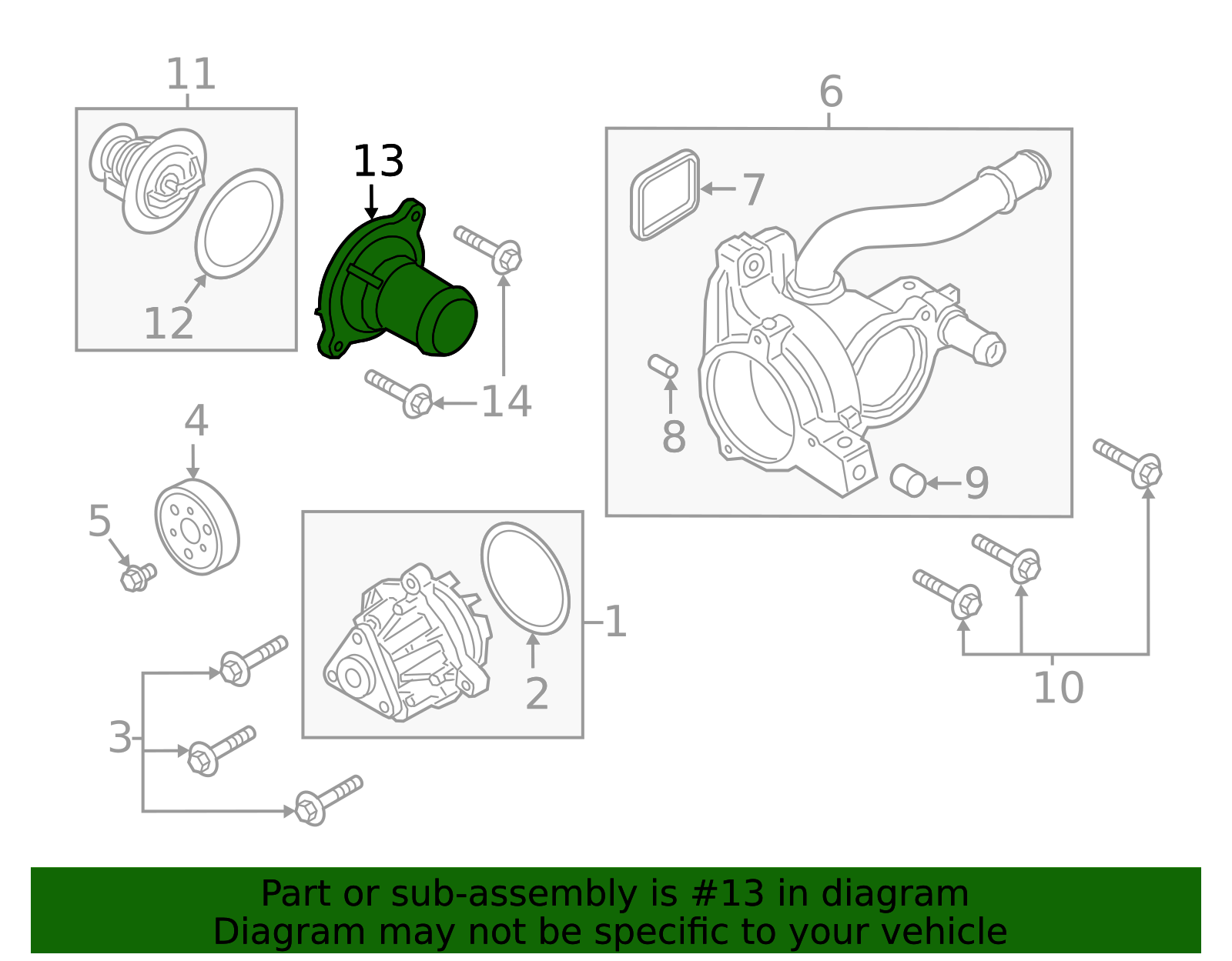 Genuine OEM Ford Part - Engine Coolant Thermostat Housing K2GZ-8592-A ...