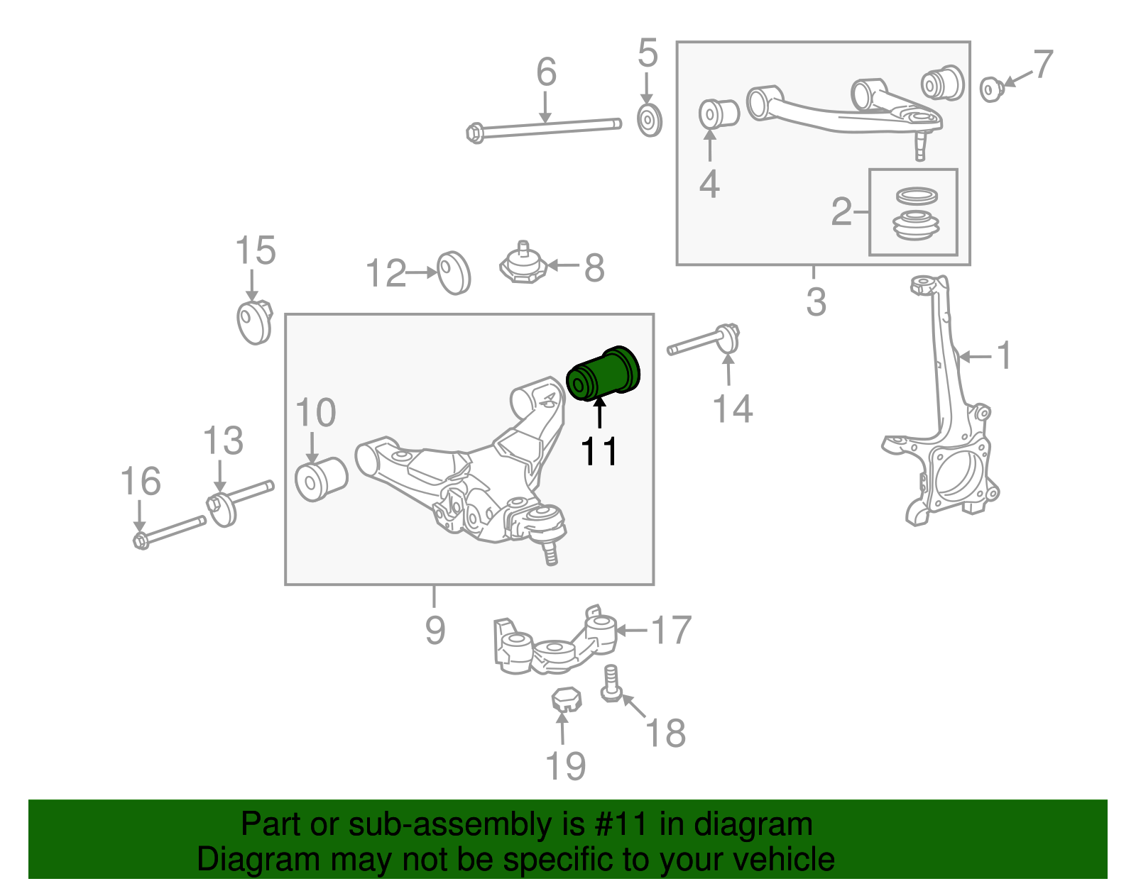 2007-2022 Toyota Lower Control Arm Bushing 48655-0C010 | Toyota Parts ...