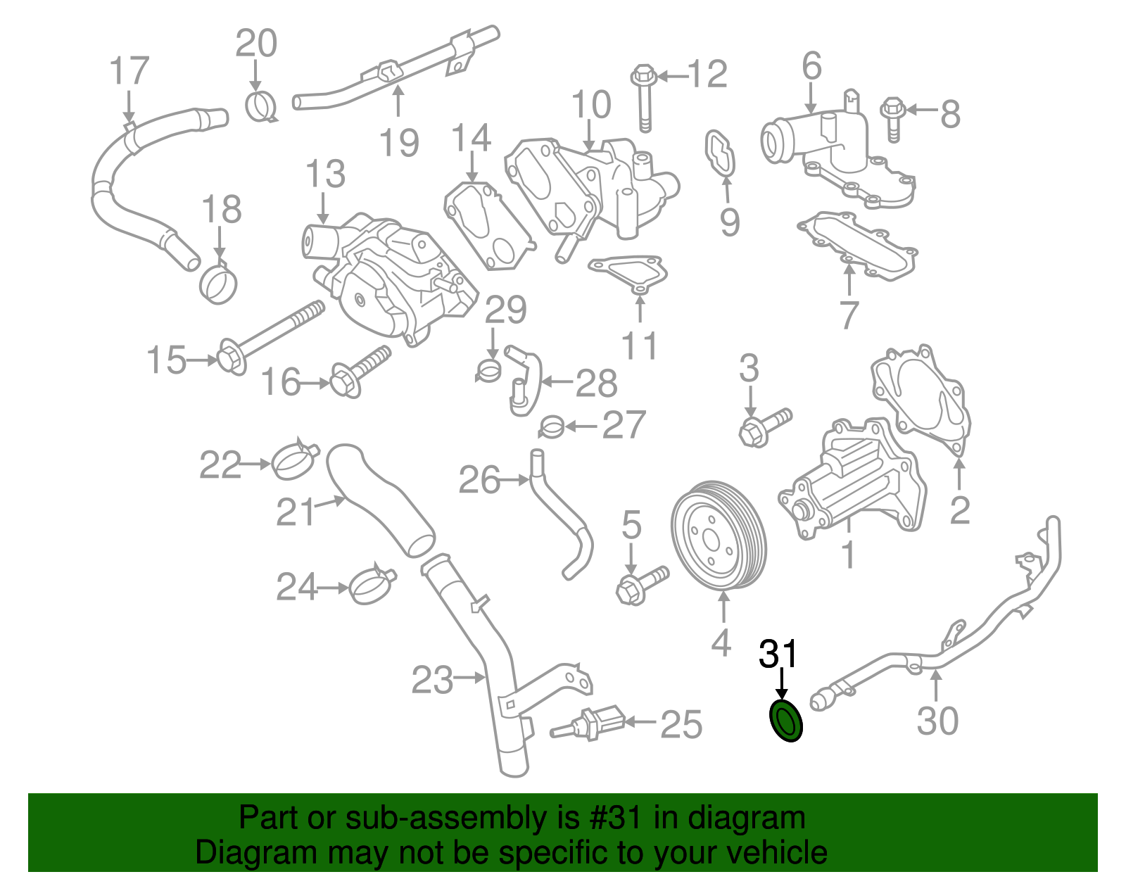 1995-2025 Nissan Engine Coolant Pipe O-Ring 21049-ZL80A | Nissan Parts Plus