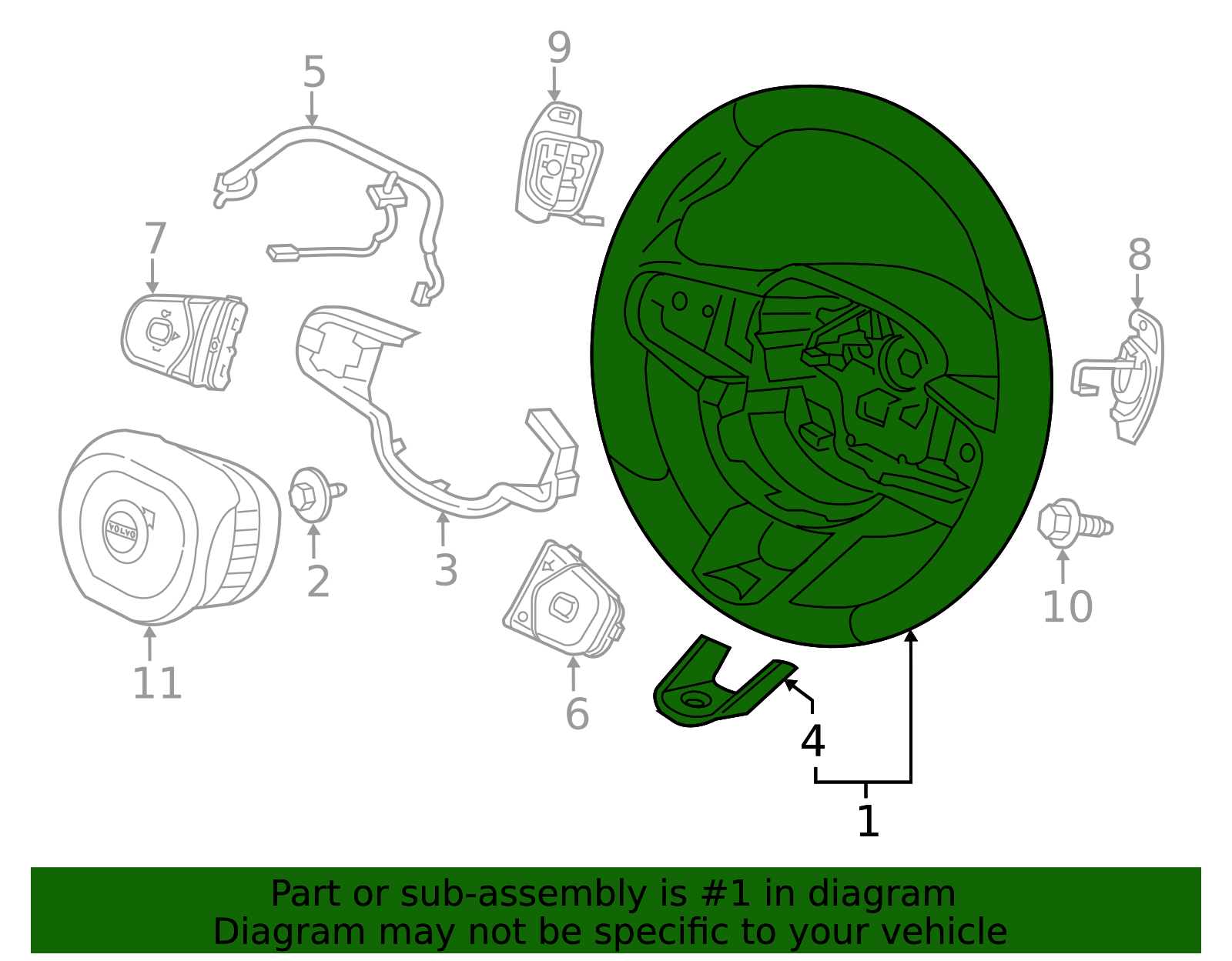 31455405 - Steering Wheel - 2019 2020 Volvo XC40 | Volvo OEM Parts Direct