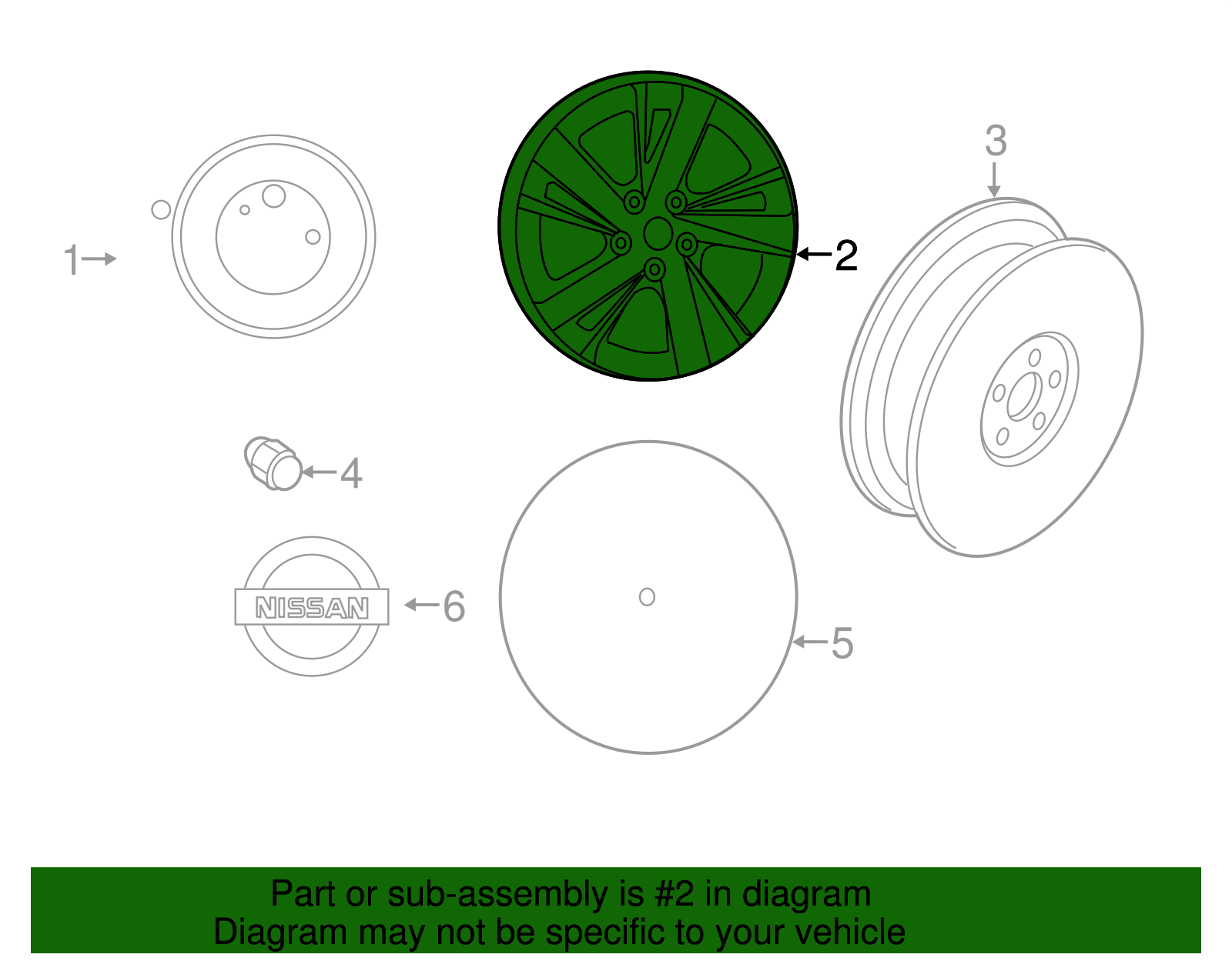 2013 Nissan Altima Wheel, Alloy 40300-3TA1A | OEM Parts Online