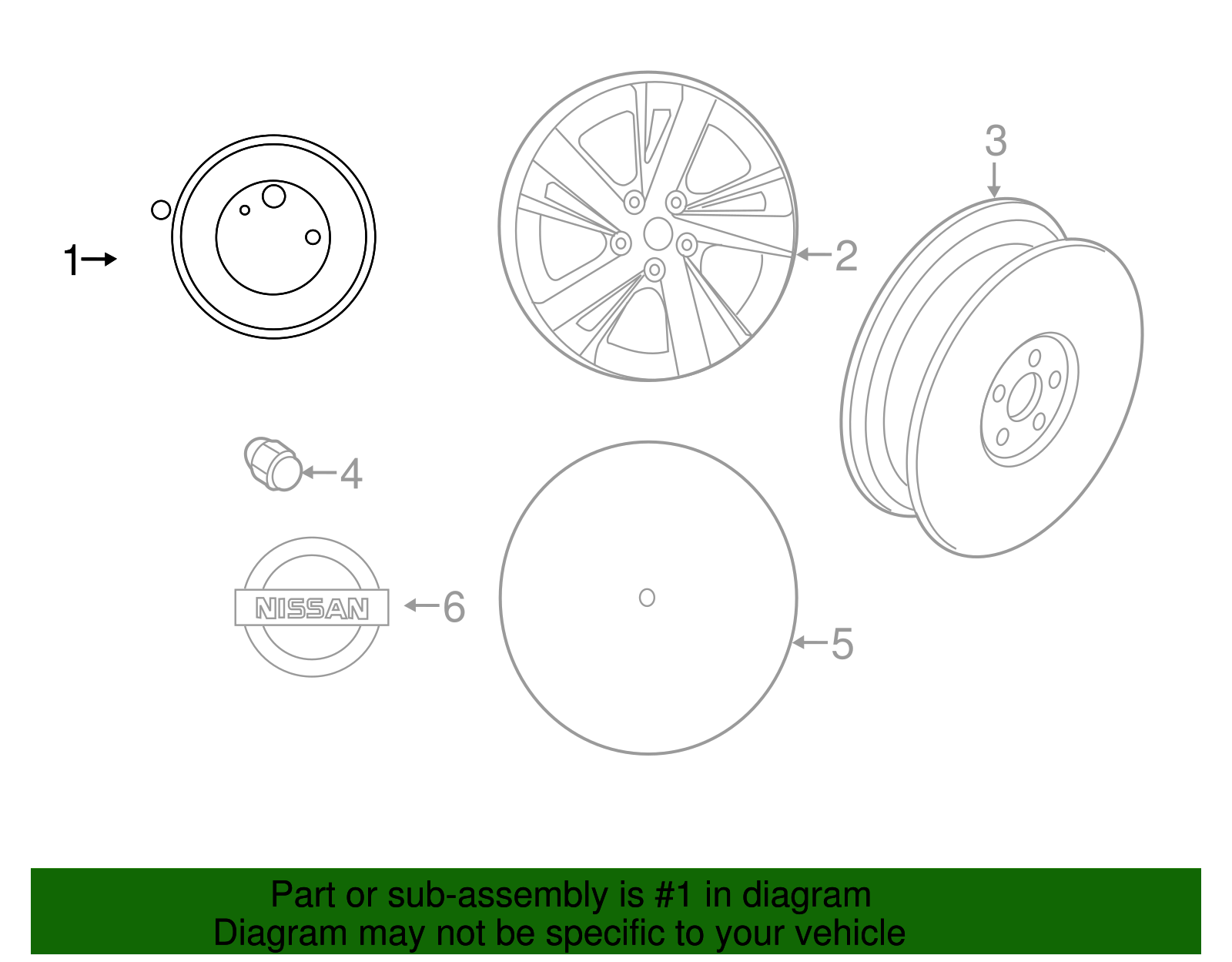 2018 Nissan Altima Wheel, Alloy 40300-9HP2B | Nissan Parts Plus