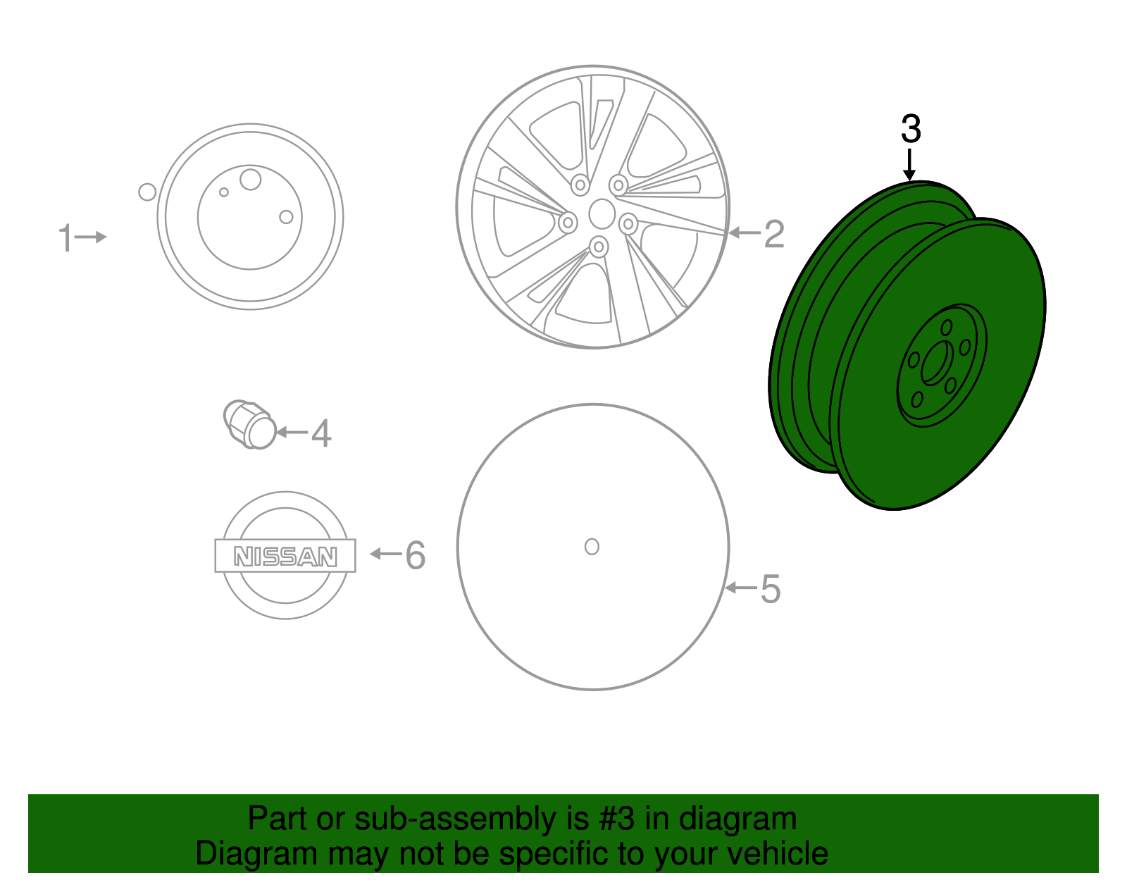 2010-2013 Nissan Altima Wheel, Alloy 40300-ZX01B | Bill Kay Nissan Parts