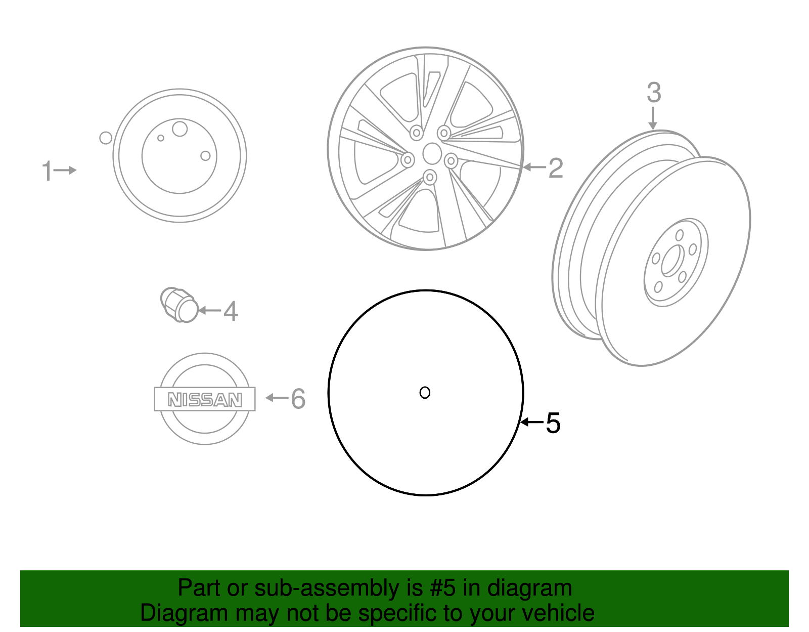 2013-2018 Nissan Altima Wheel Cover 40315-3TM0B | Nissan Parts Central