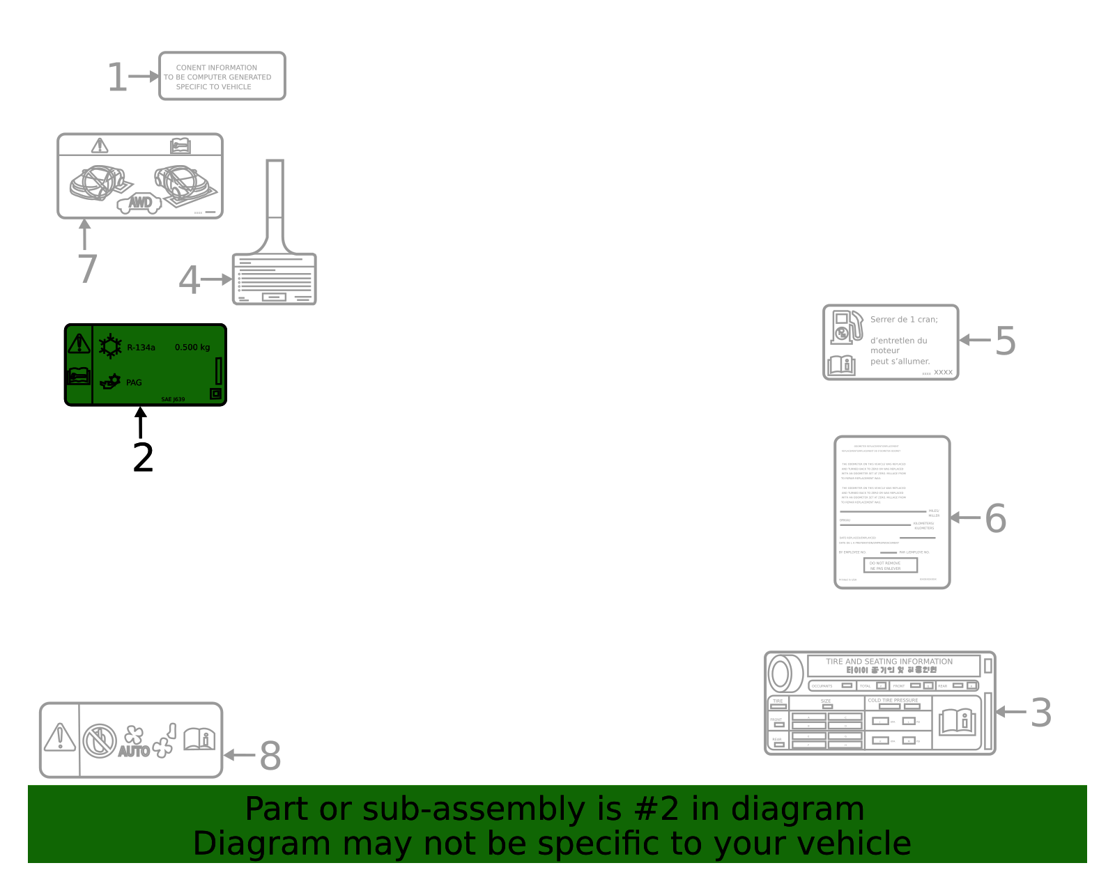 42712526 - Air Conditioning System Information Label 2013-2020 GM | GM ...