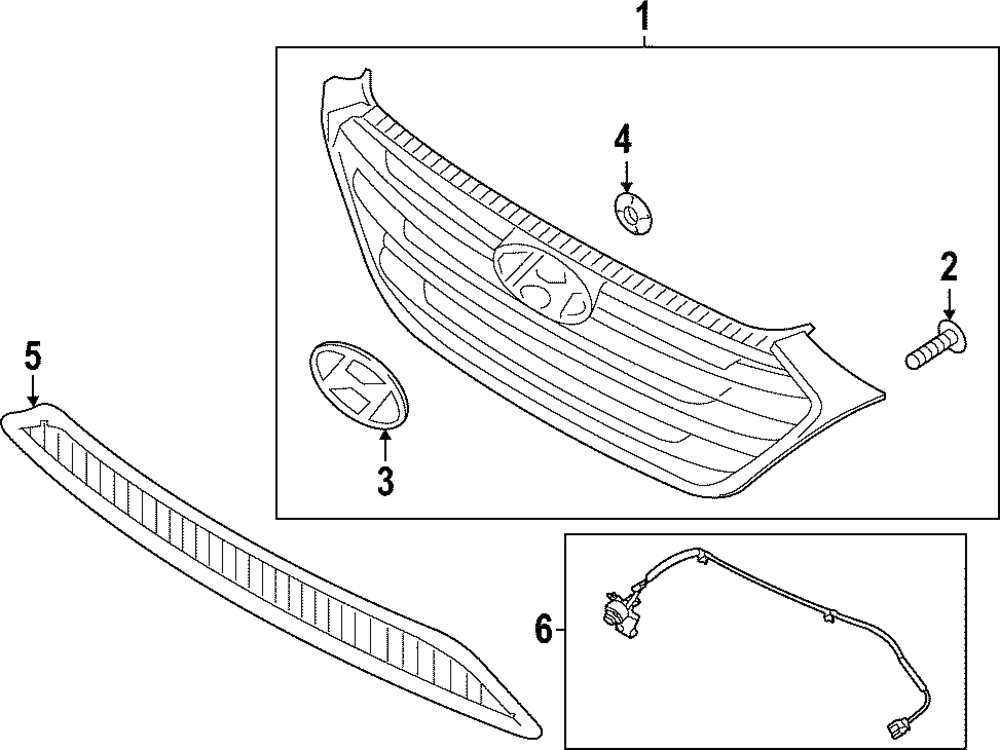 2019-2021 Hyundai Tucson Upper Grille 86350-D3500 | OEM Parts Online