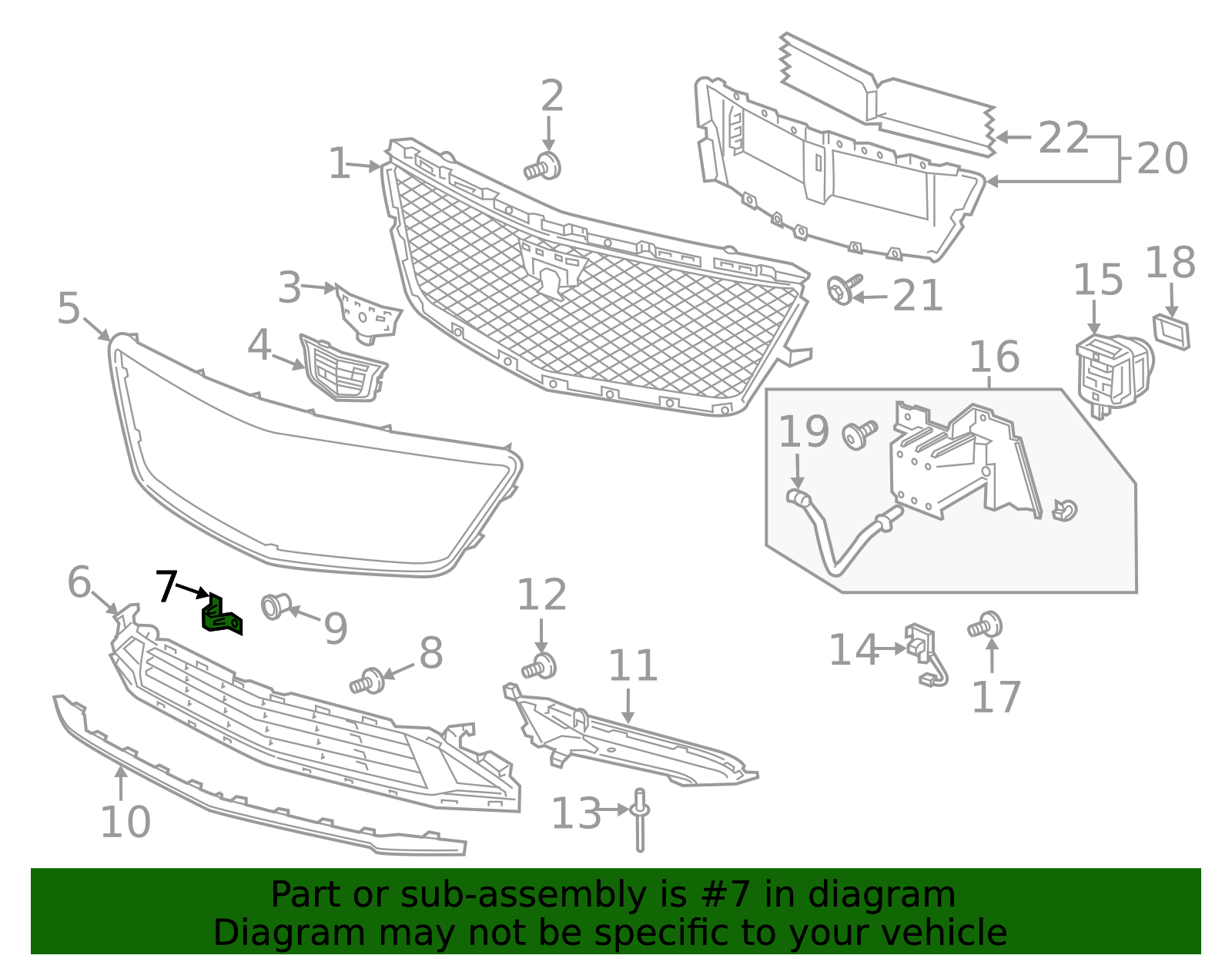 2019-2020 Cadillac CT6 Front Grille Support Bracket 84243565 | Shop ...
