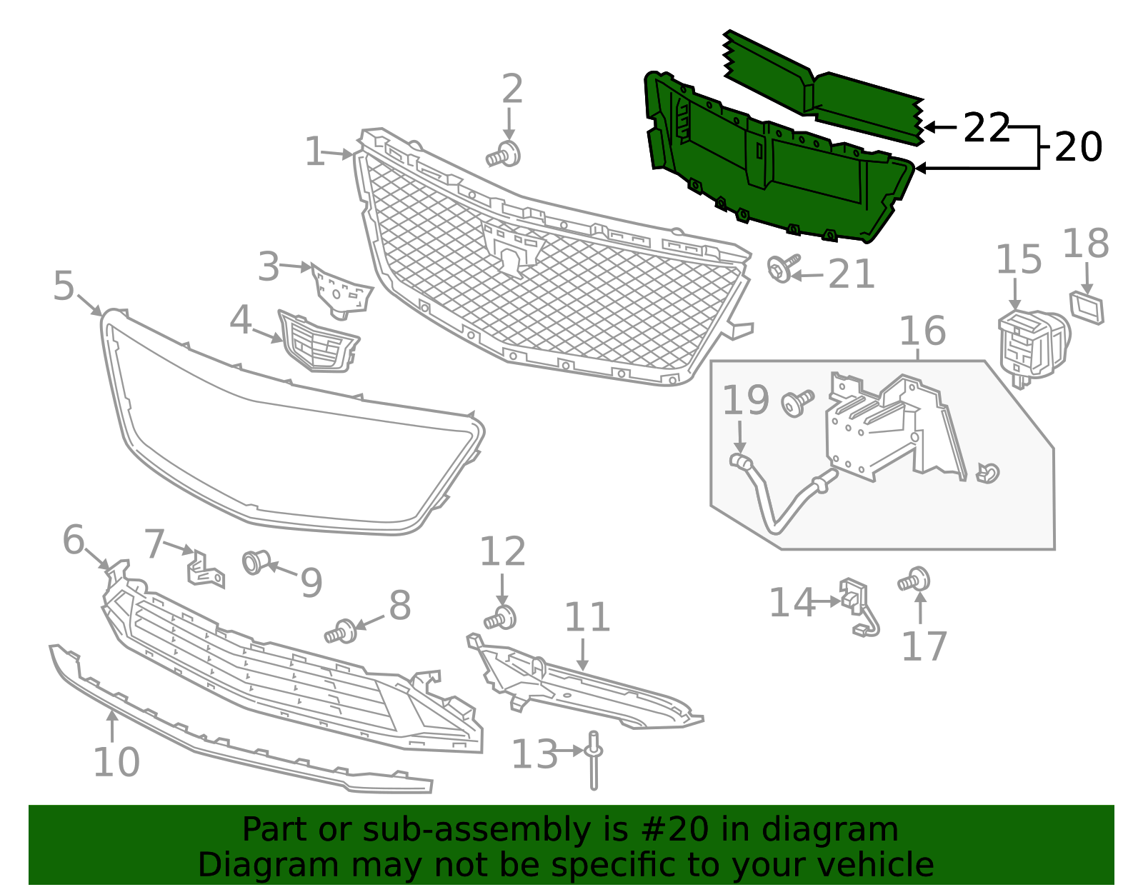 2019-2020 Cadillac CT6 Front Bumper Shutter 84571731 | Shop Matick ...