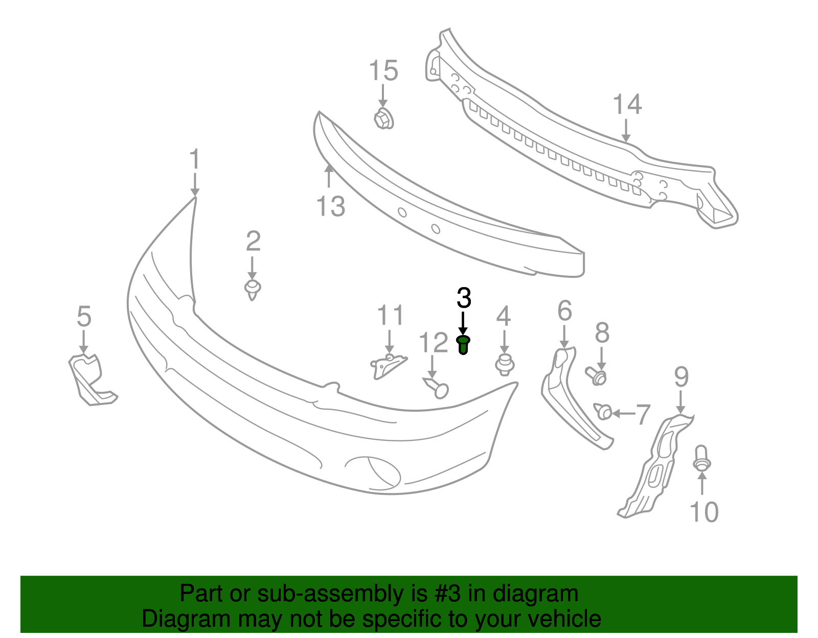 1998-2006 Subaru Bumper Cover Rivet 905920033 | Subaru Parts Plus