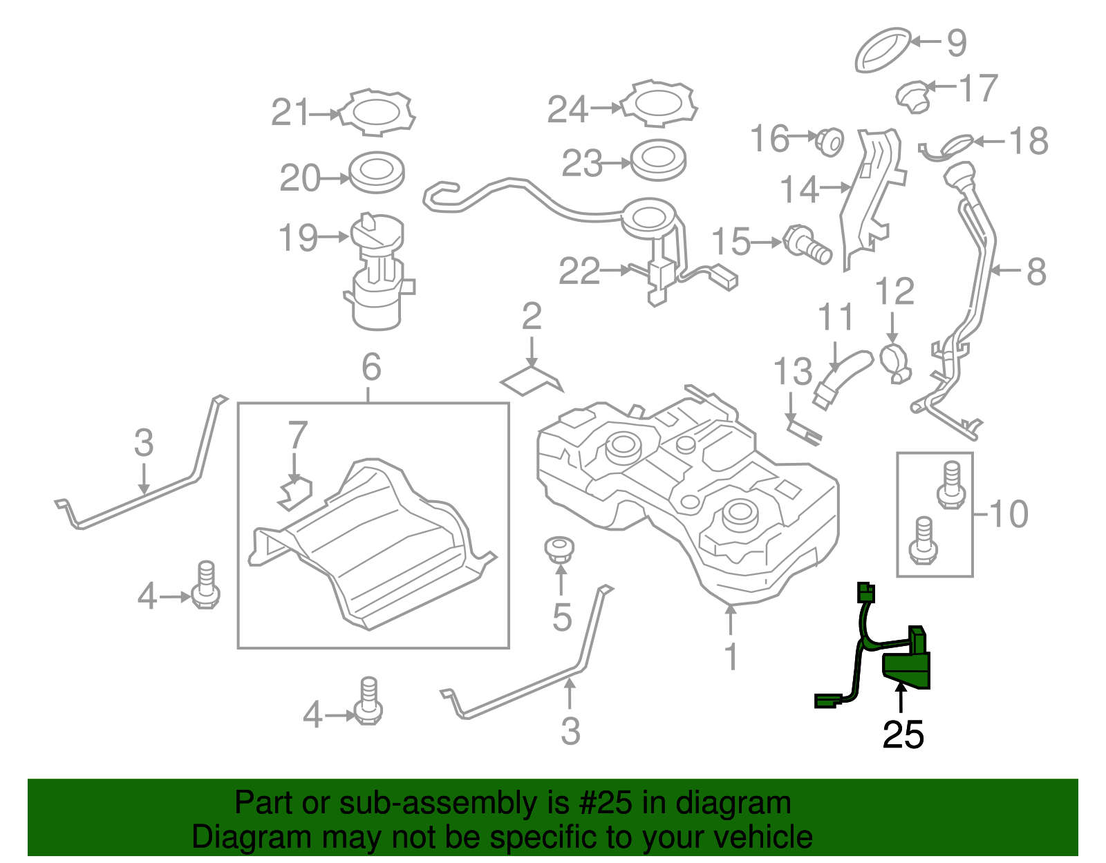 2008-2015 Nissan Sending Unit 25060-JM01D | Bill Kay Nissan Parts