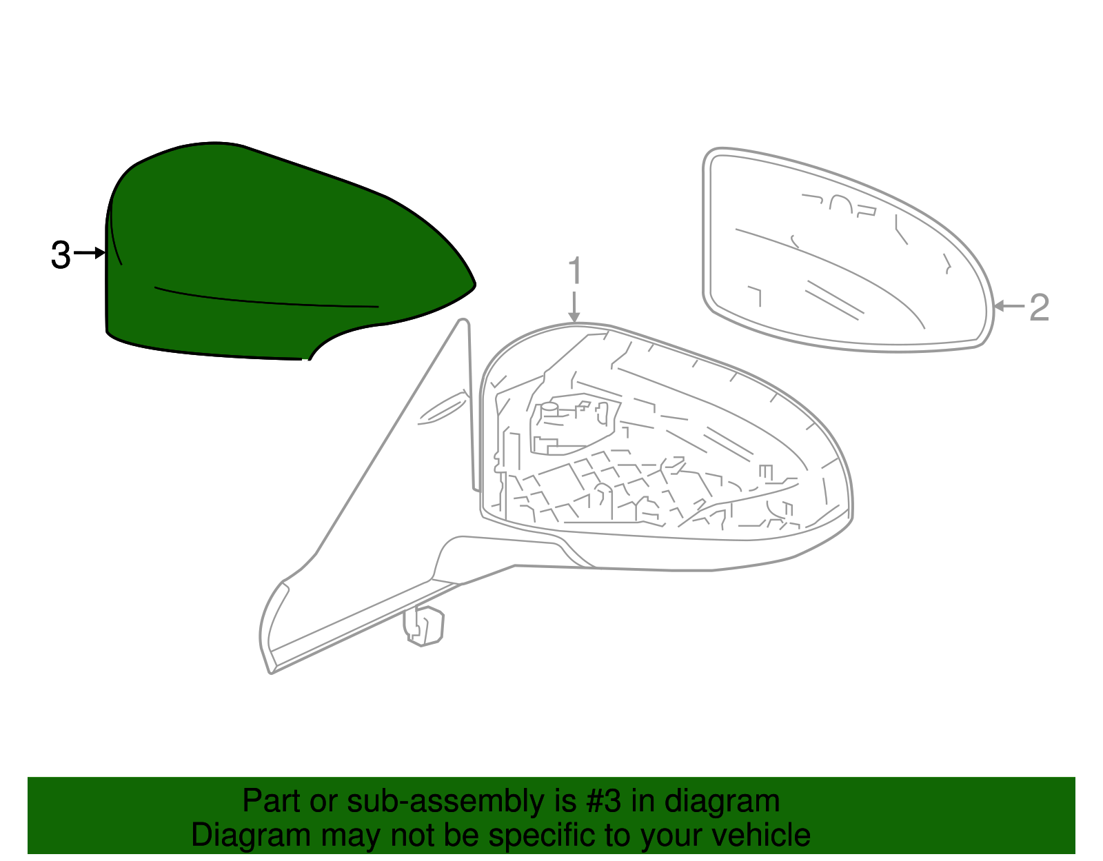 2012-2017 Toyota Camry Mirror Cover - PASSENGER SIDE 87915-06060-C0 ...