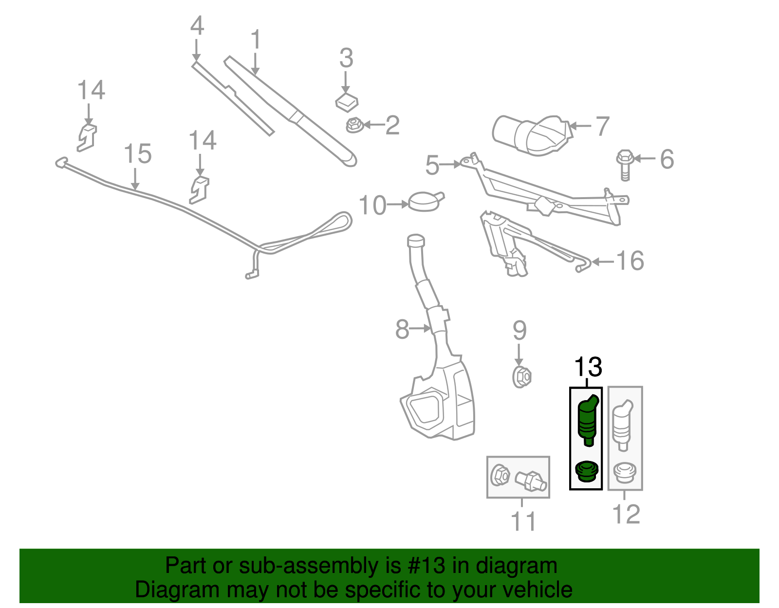 2004-2017 GM Rear Window Washer Pump 22979757 GM | GMPartsDirect.com