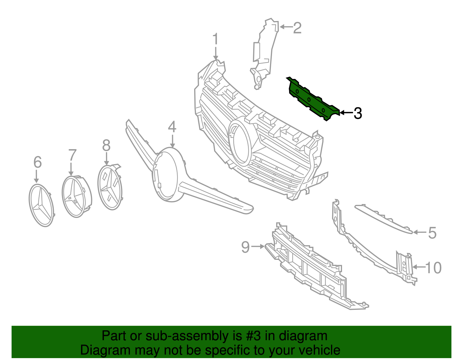 117-888-04-38 - Air Deflector 2014-2019 Mercedes-Benz | Mercedes-Benz ...