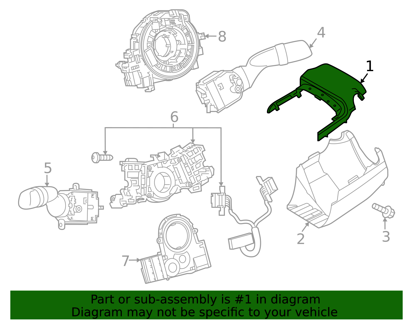 2024-2025 Toyota 2024 Toyota Grand Highlander - Upper Column Cover ...