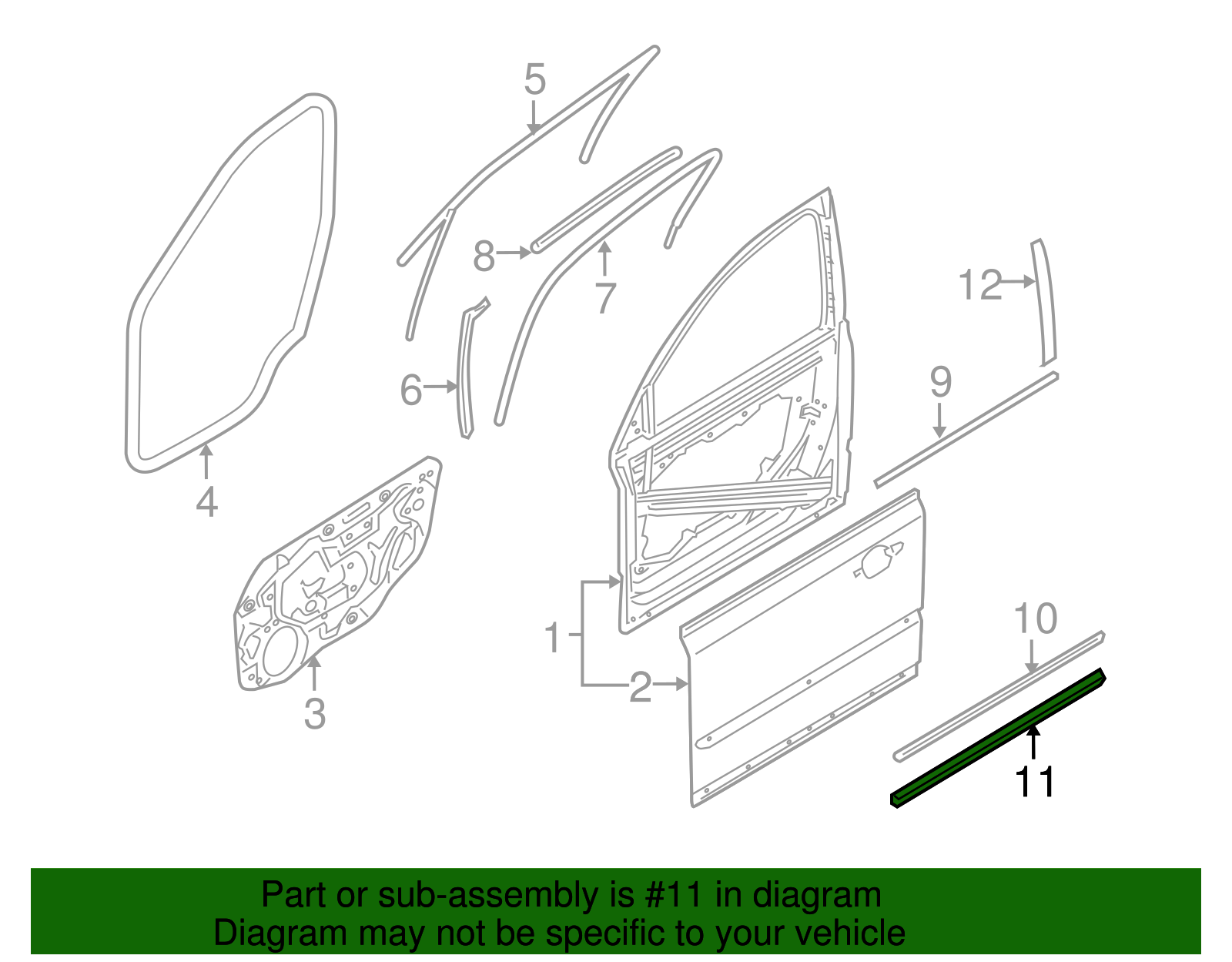 31213832 - Lower Door Trim - 2004-2011 Volvo | Volvo OEM Parts Direct