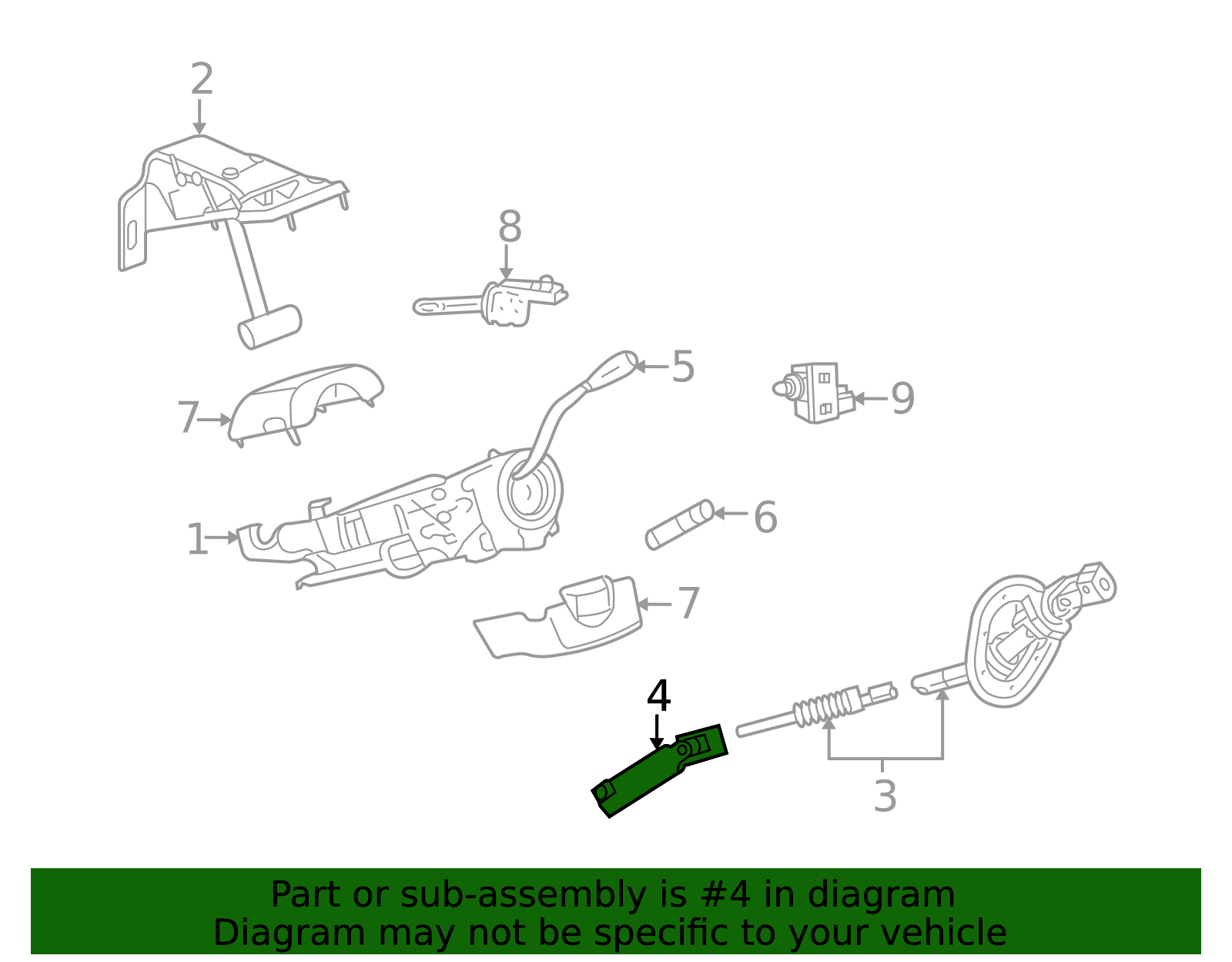2006-2013 Mopar Steering Column Intermediate Shaft, Lower 55351285AD ...
