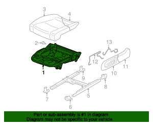 1K0-881-157-B - Seat Frame 2005-2010 Volkswagen | Wolfsburg Parts Direct