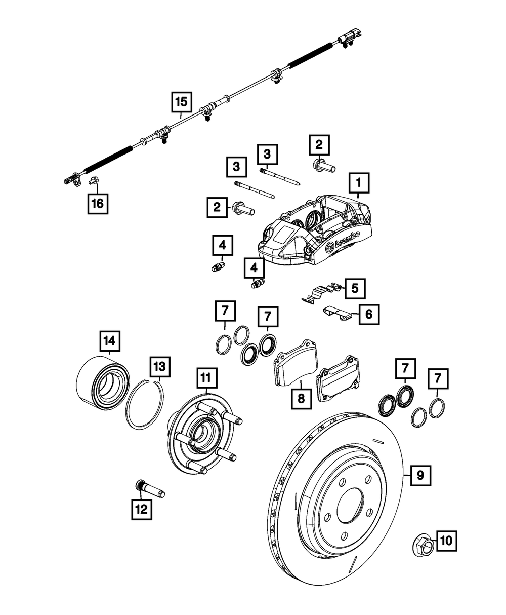 2018-2021 Mopar Disc Brake Caliper Assembly, Left 68367045AC | Miracle ...