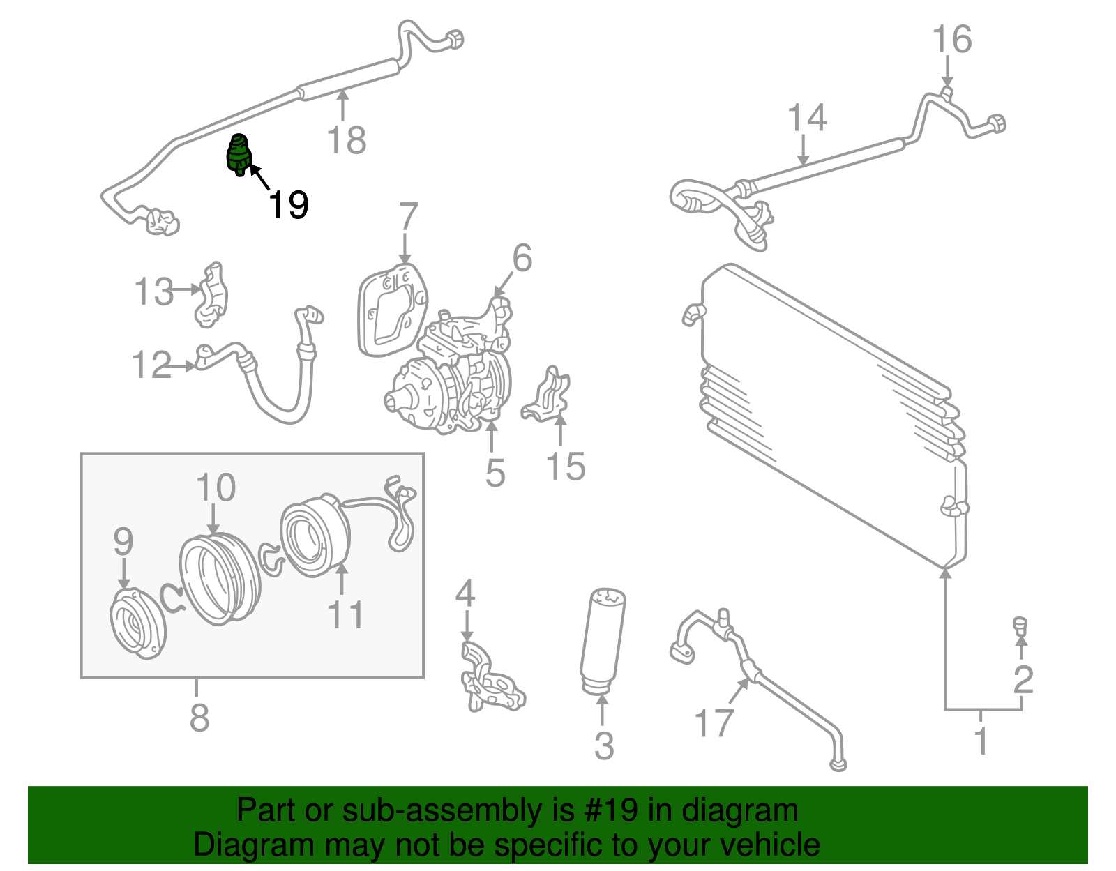 Genuine Toyota High Pressure Cut-Off Switch part# 88645-20050 for 1989 ...