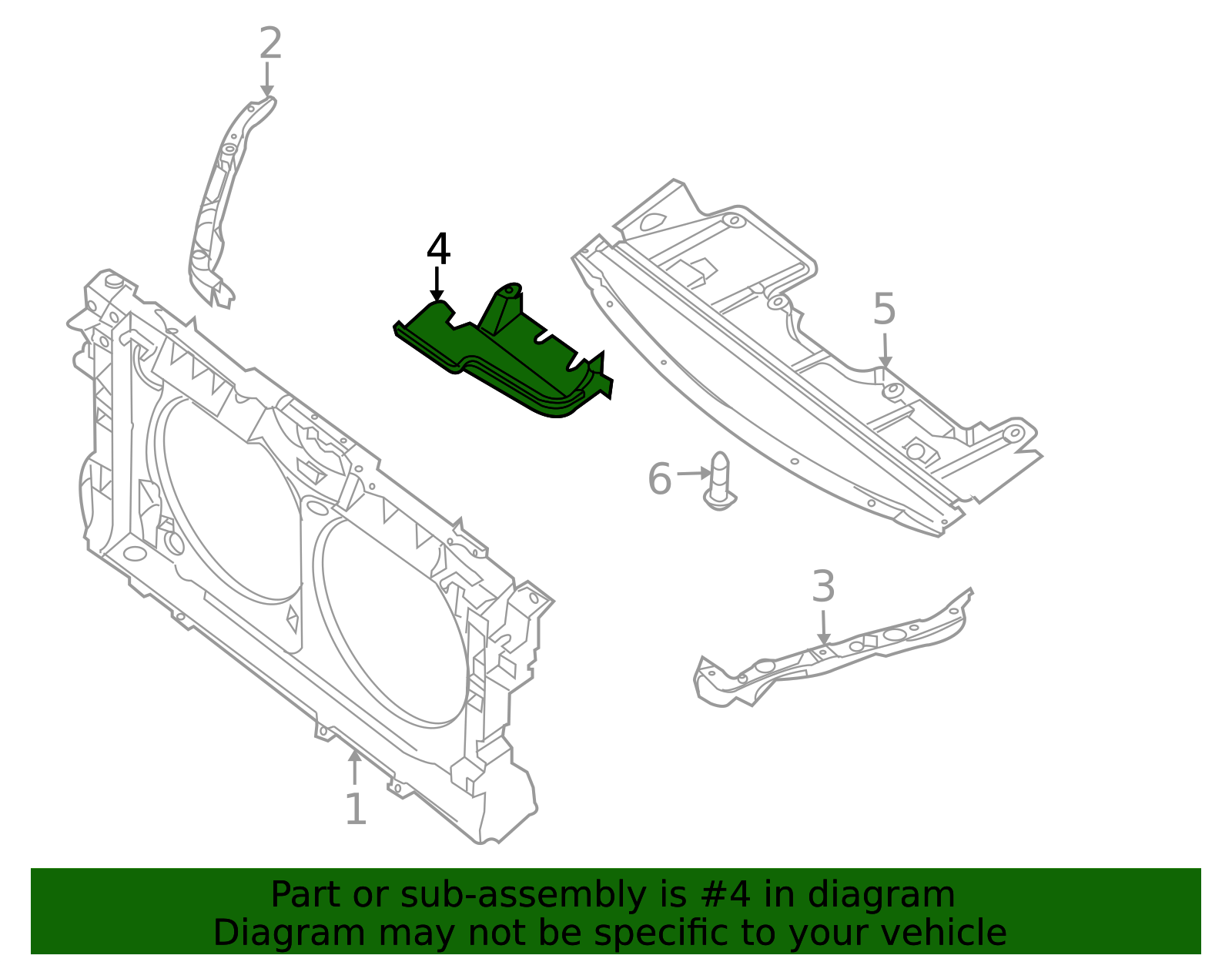 2007-2014 Nissan Radiator Support Splash Shield 62542-JA00A | Nissan ...