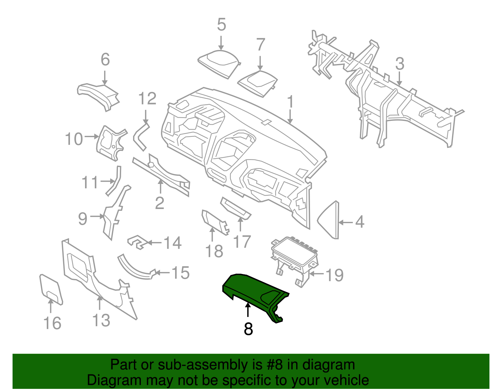 2010-2013 Hyundai Tucson Trim Panel 84760-2S000-9P | Parts Performance ...