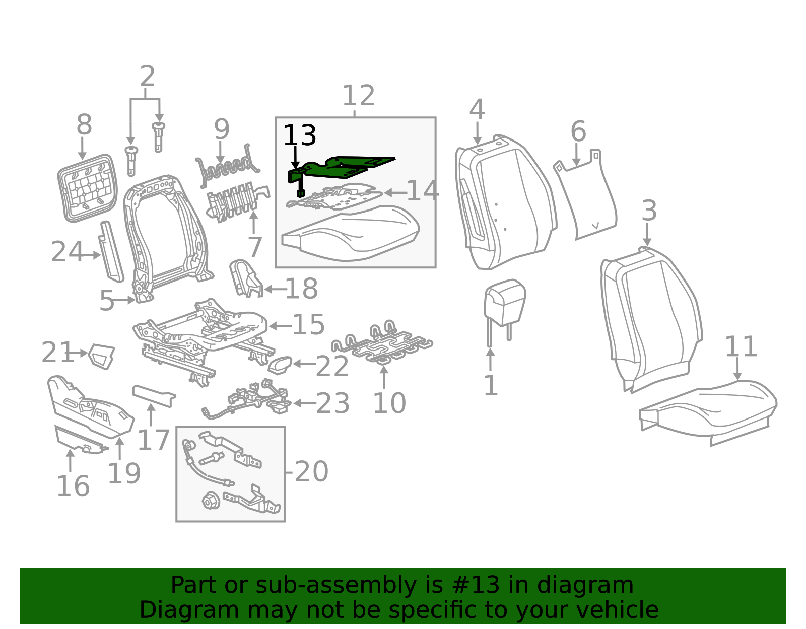 84269725 - Passenger Seat Cushion Pad Assembly with Heater and Airbag ...