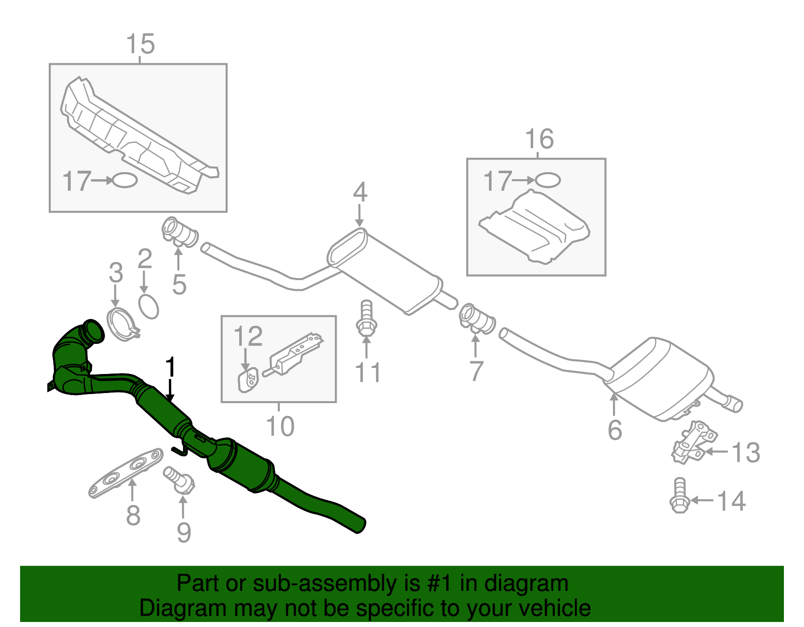 2013-2018 Volkswagen Catalytic Converter 5C0-253-059-BC | vwpartscenter