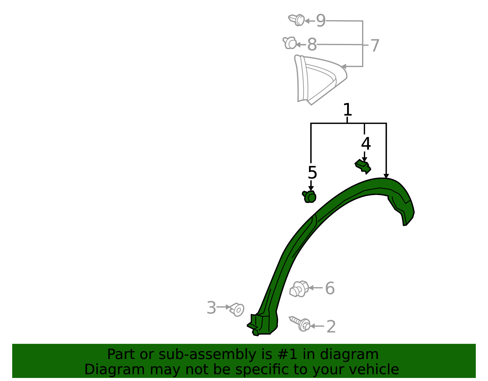 7400A675 Wheel Opening Molding 2018-2025 Mitsubishi Eclipse Cross ...