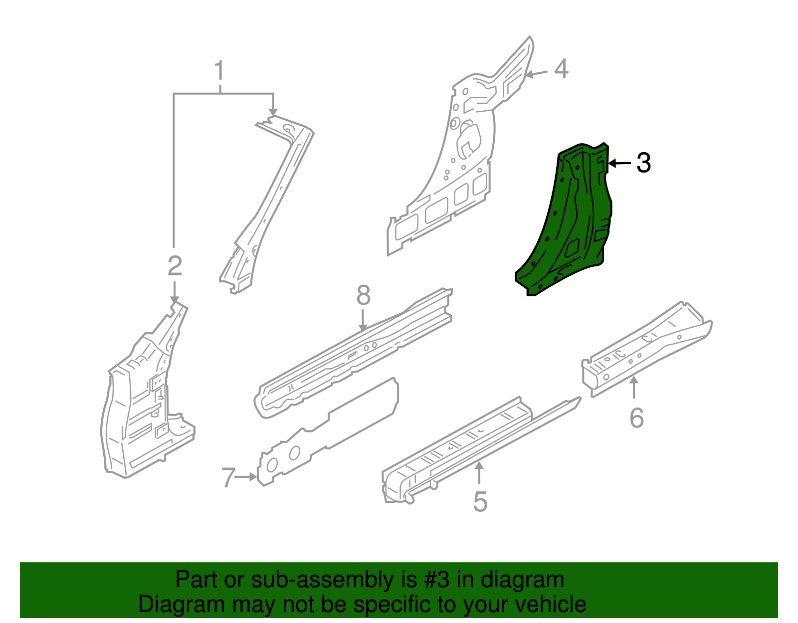 2010-2020 Nissan 370Z Lock Pillar Reinforced 76515-1ET0A | Nissan RVA