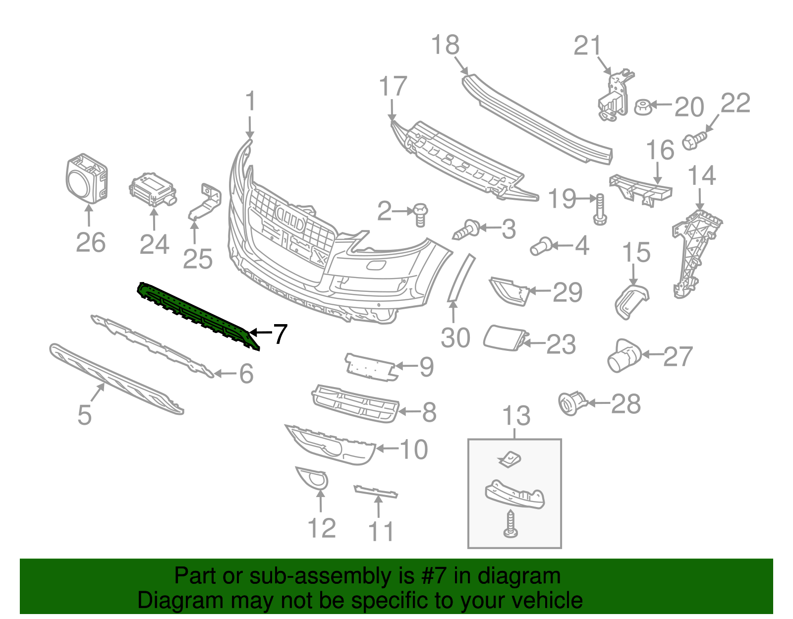 4L0-807-683-C-01C - Lower Grille 2010-2015 Audi Q7 | Audi OEM Parts Guy