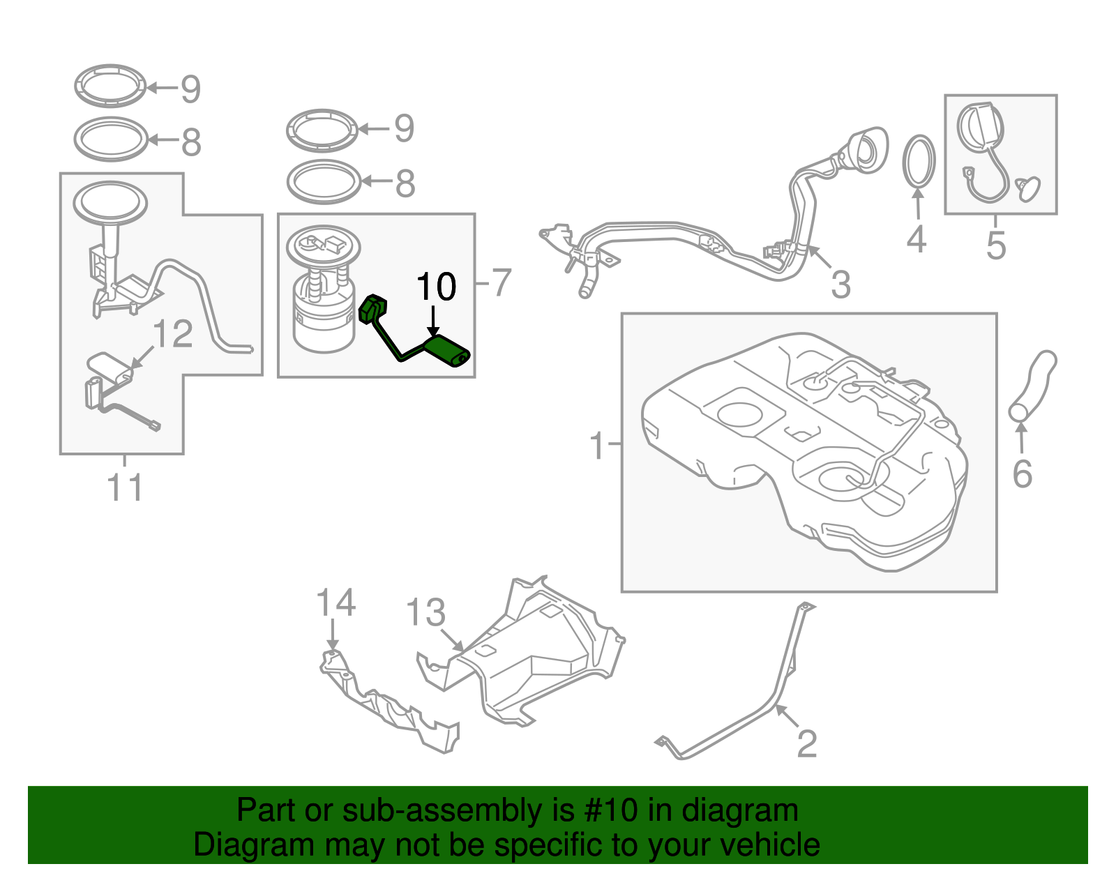 2015-2021 Nissan Murano Fuel Gauge Sending Unit 25060-5AA1A | My Nissan ...