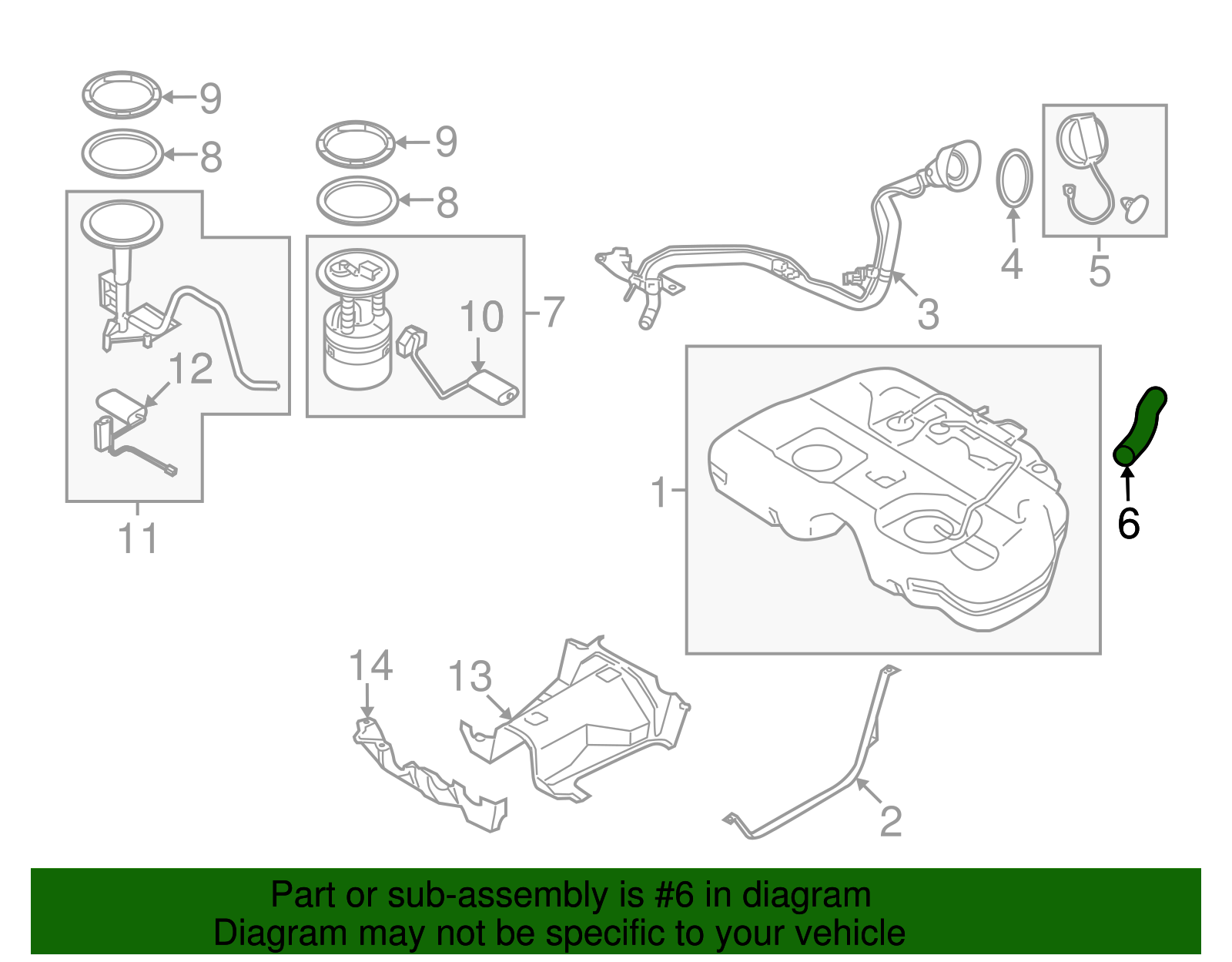2015-2020 Nissan Murano Filler Hose 17228-5AA0A | Nissan Parts Central