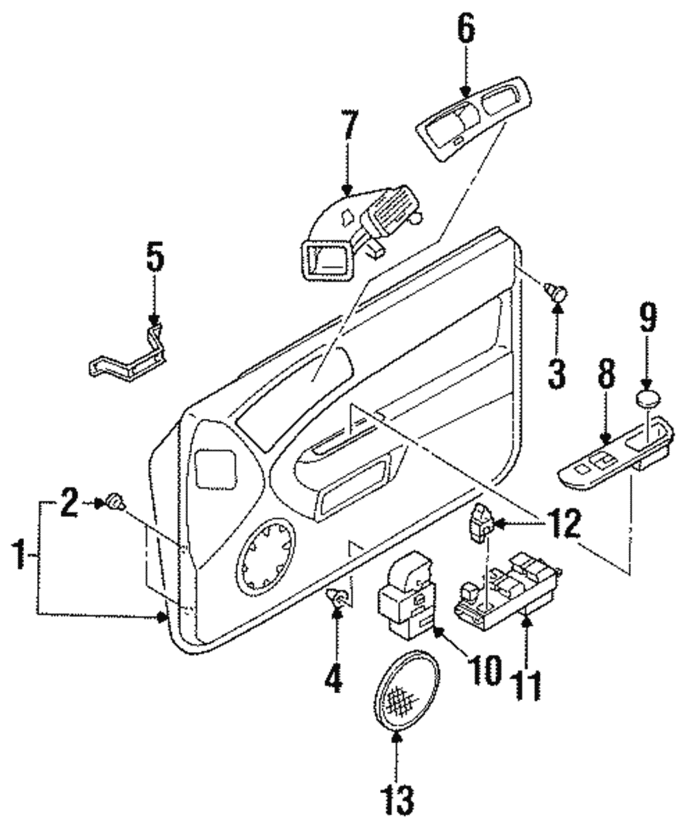 1995-1998 Nissan 240SX Window Switch FINISHER 80961-70F00 | Nissan ...