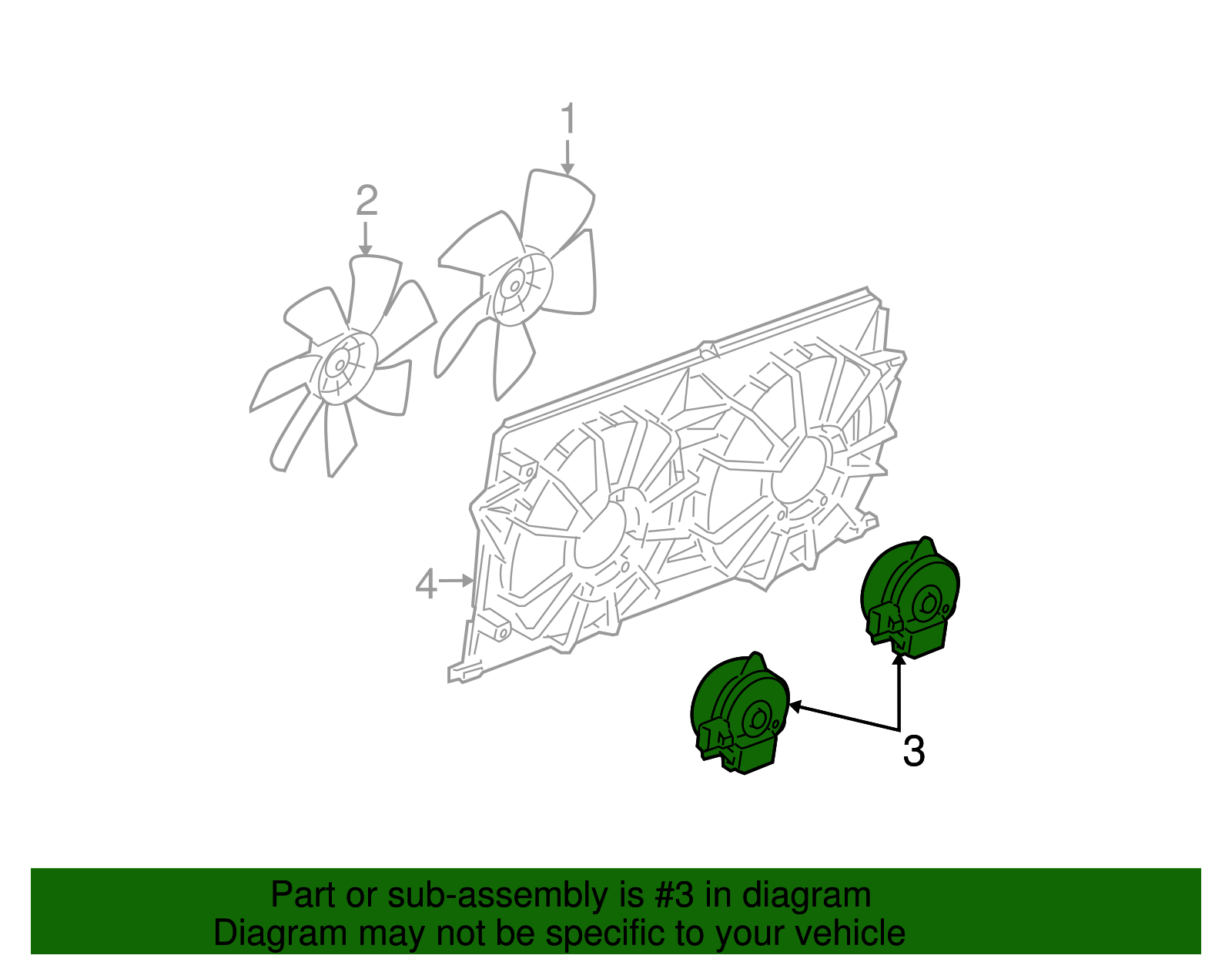 2006-2011 GM Engine Cooling Fan Motor 21999770 | Courtesy Parts