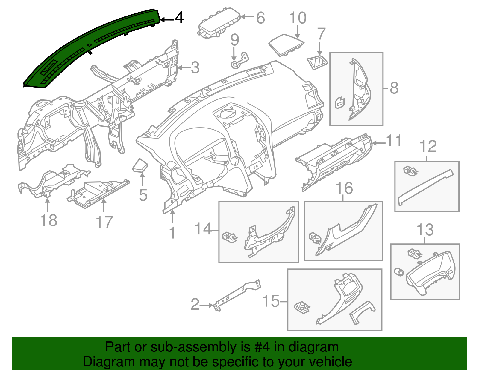 2011-2015 Ford Defroster Grille DB5Z-78044E82-CA | Ford OEM Parts Outlet