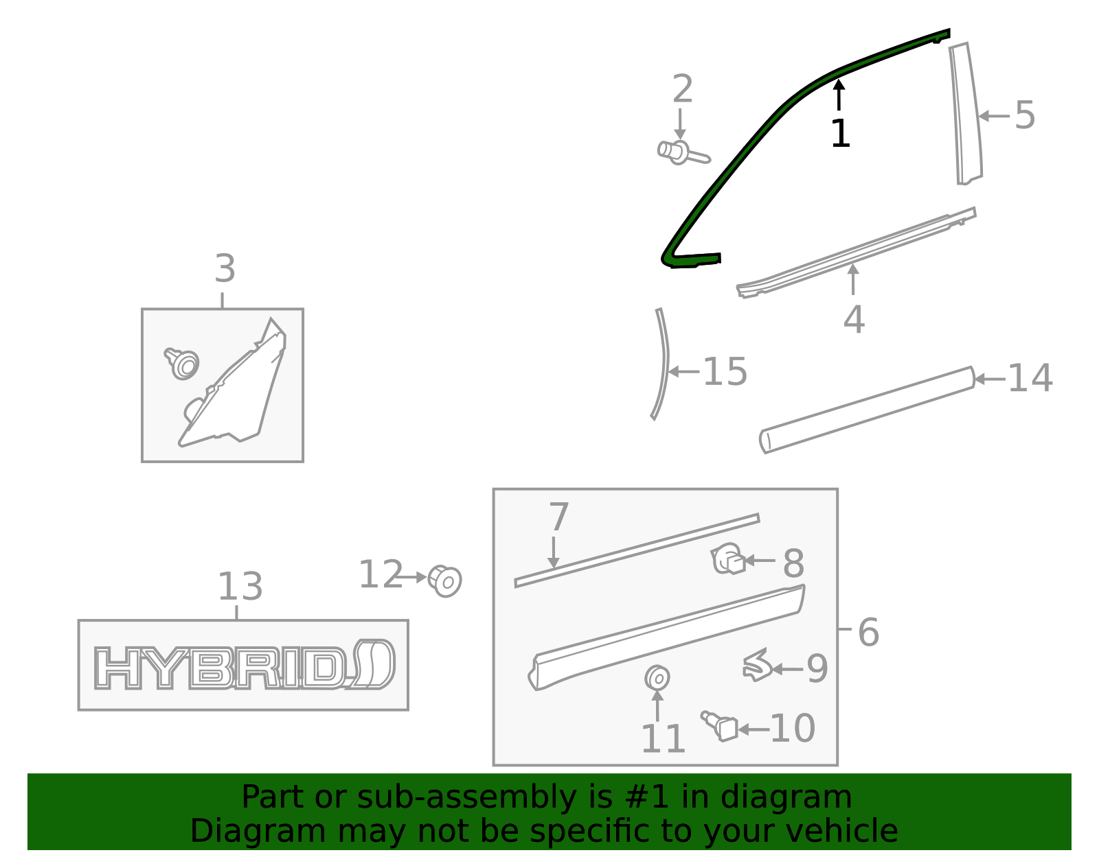 2014-2019 Toyota Highlander 2014-2019 Toyota Highlander - Frame Molding ...