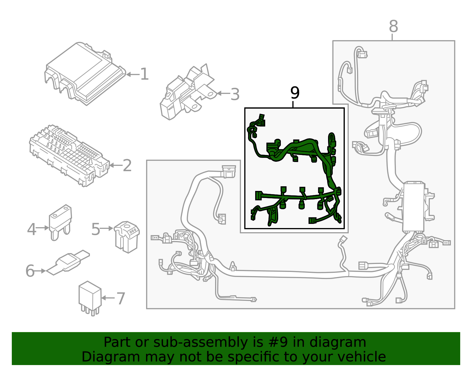 KU5Z-12A581-GJ - Engine Harness 2020-2025 Ford | Ford Parts Direct