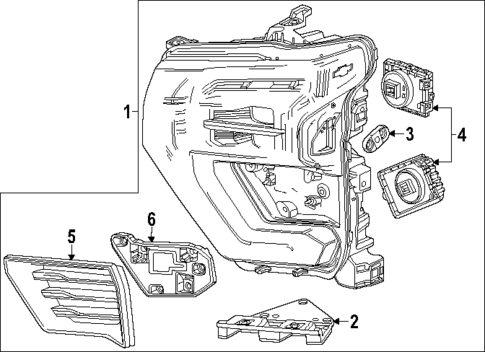 Headlamp Components for 2025 Chevrolet Silverado 2500 HD | Malouf Parts ...