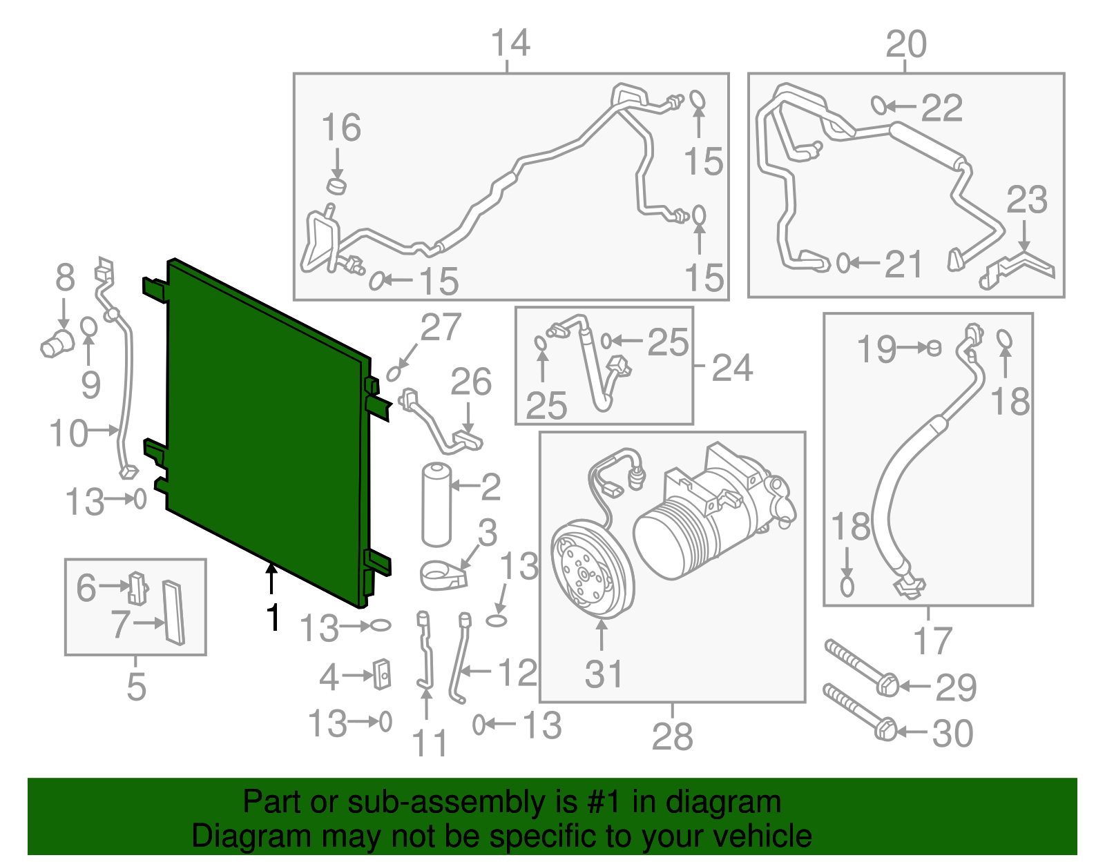 2017-2021 Nissan Armada A/C Condenser 92110-1LA0A | TascaParts.com