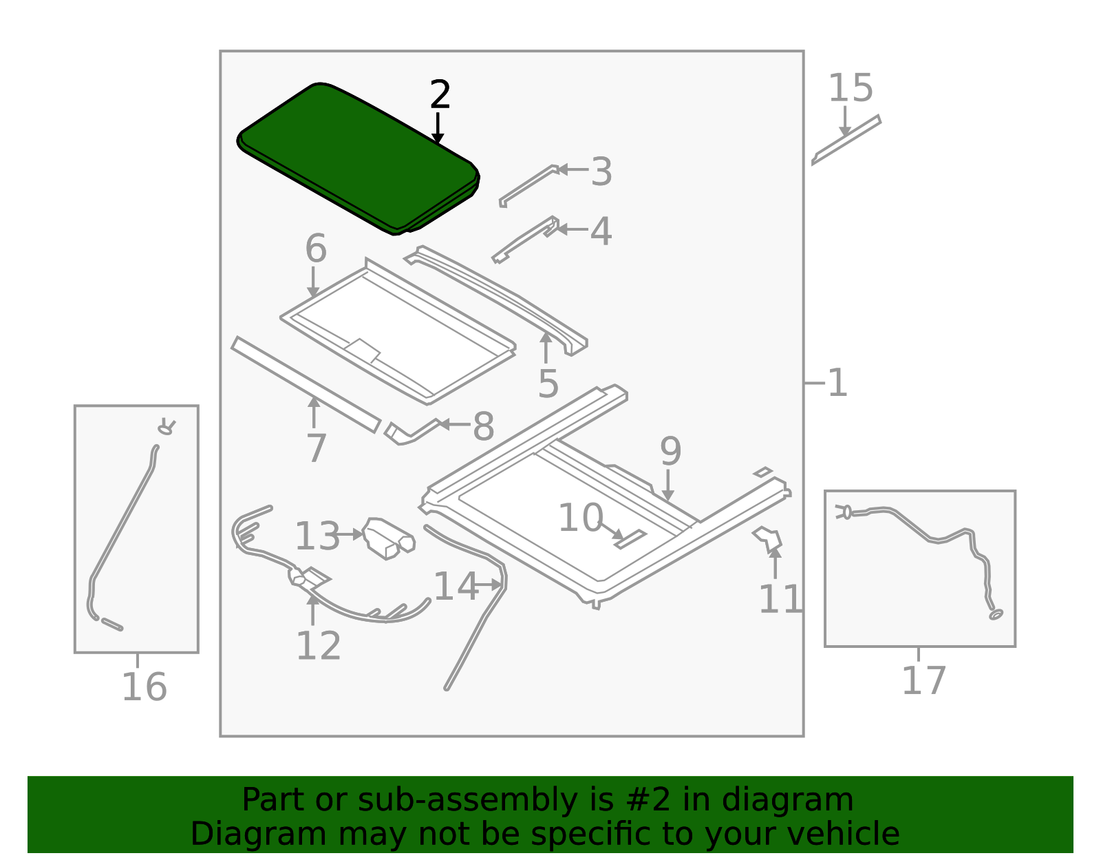 81610-1D001 - Kia Sunroof Glass Performance Auto Parts