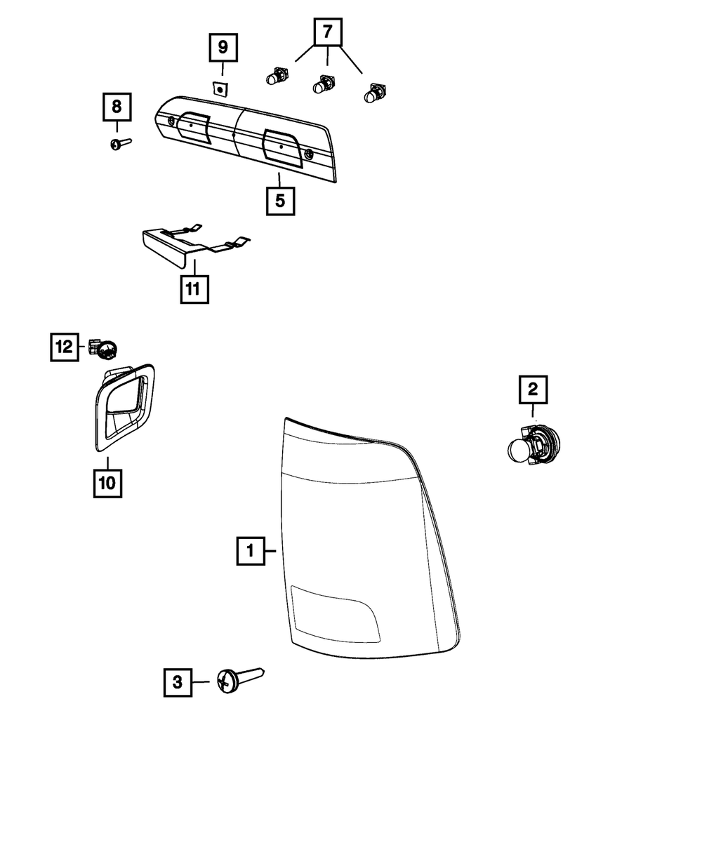 68093078AC - Tail Stop Backup Lamp, Right 2013-2021 Ram | The Official ...