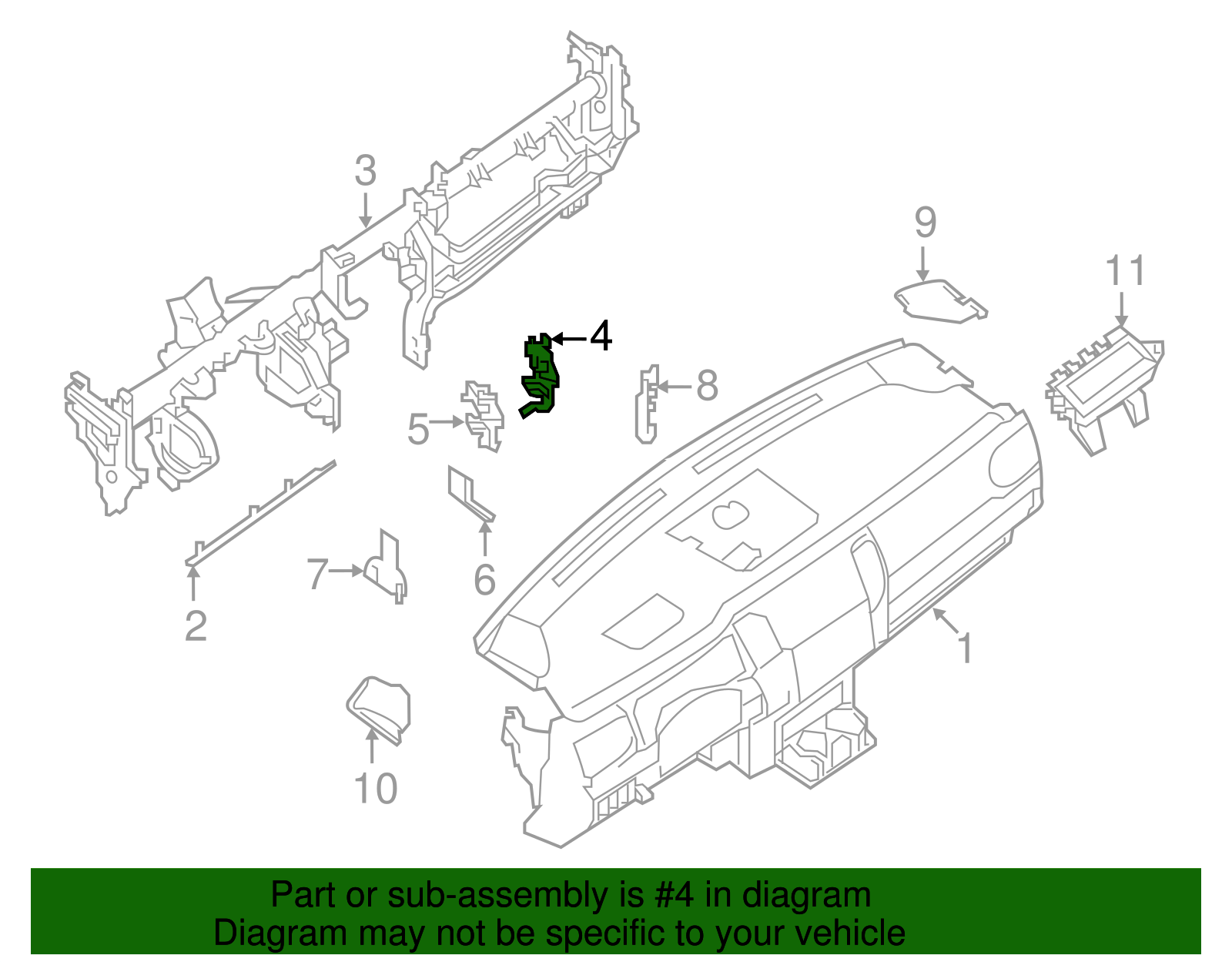 2016-2019 Nissan Reinforced Beam Center Bracket 28038-EZ00A | Nissan RVA