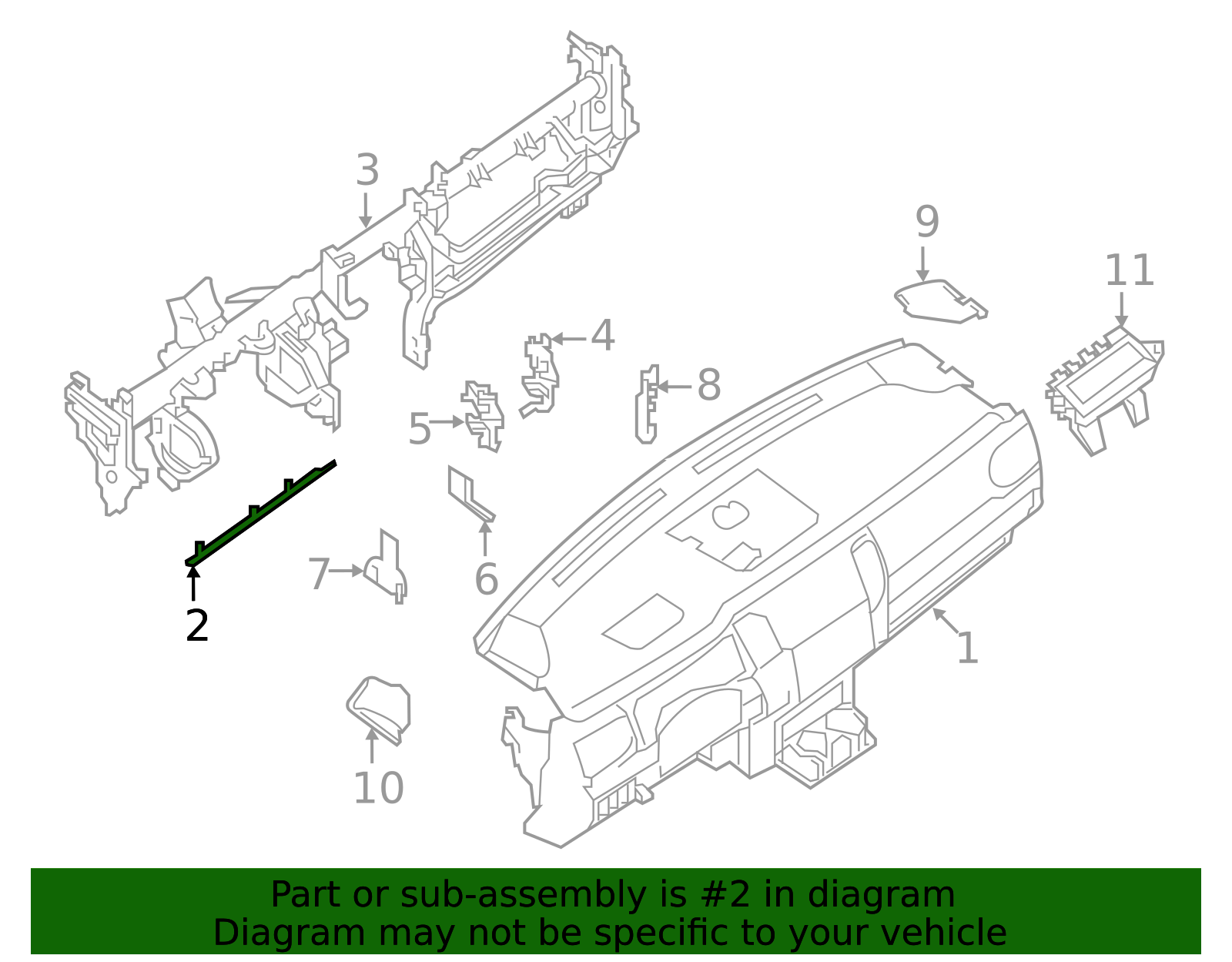 67503-EZ50A - Knee Bolster 2017-2021 Nissan | Official Nissan Parts Store