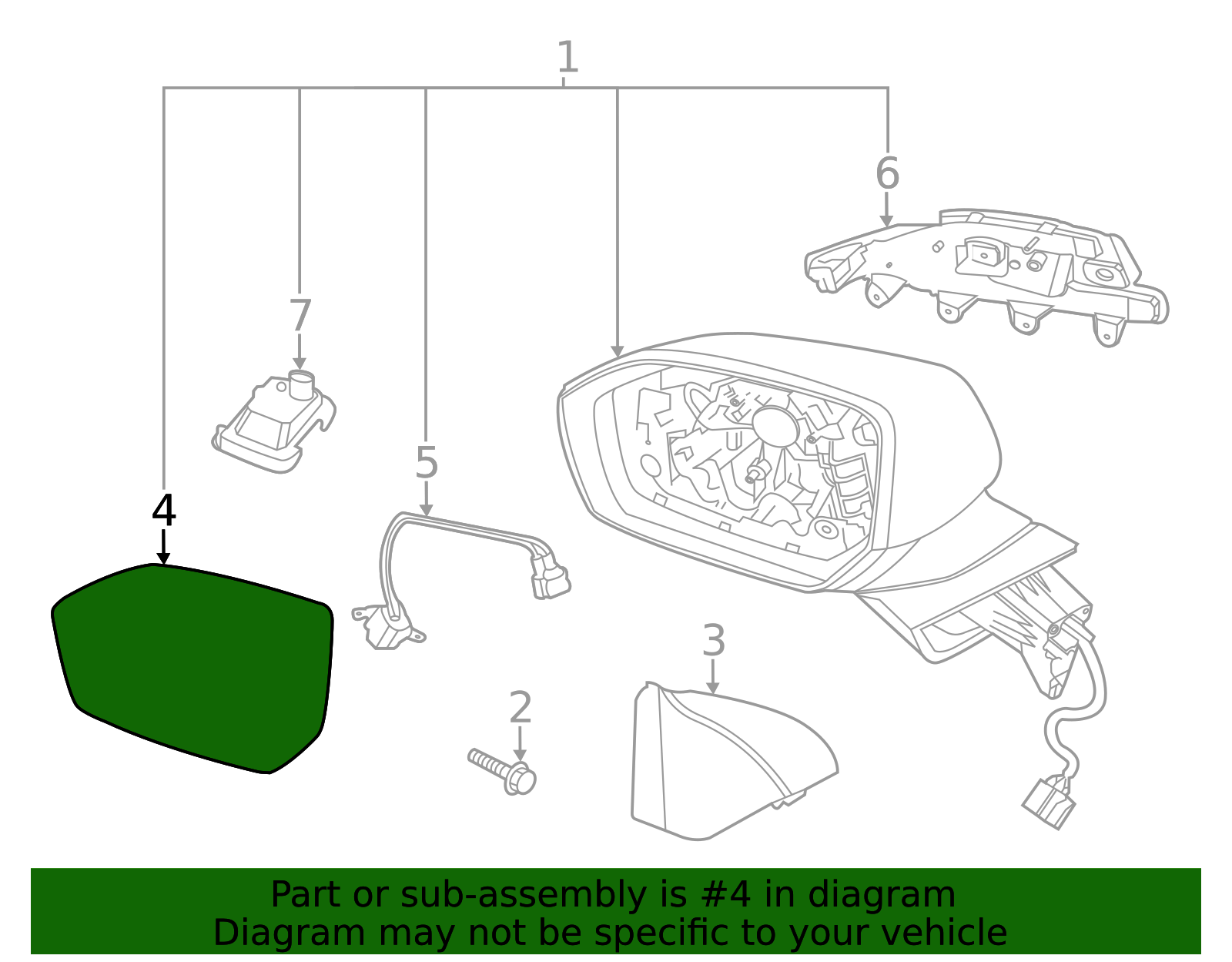 2020-2022 Hyundai Palisade Mirror Glass 87621-S8090 | OEM Parts Online