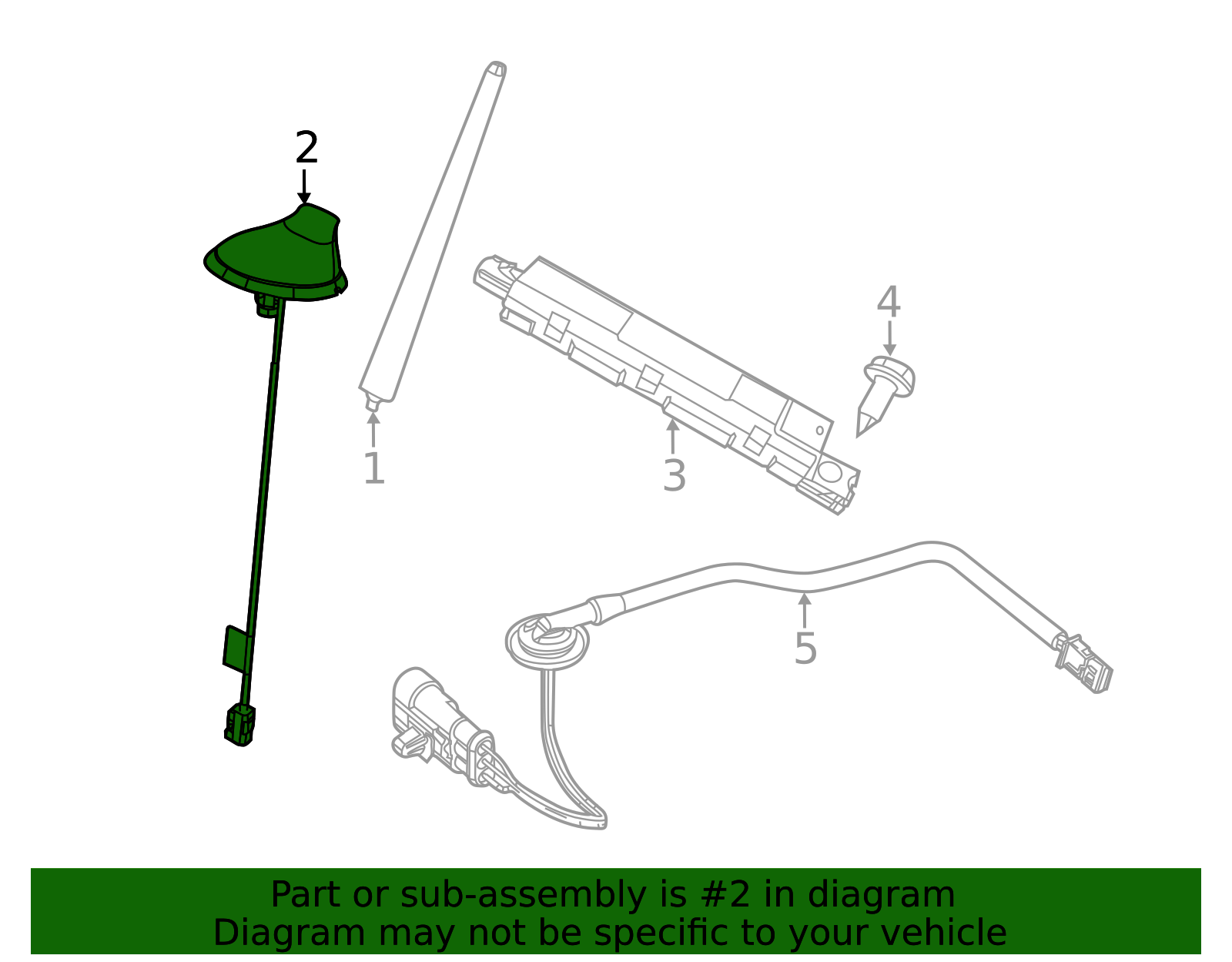 68417438AA - Rear Door Flush Glass Weatherstrip Left - 2015-2020 Jeep ...