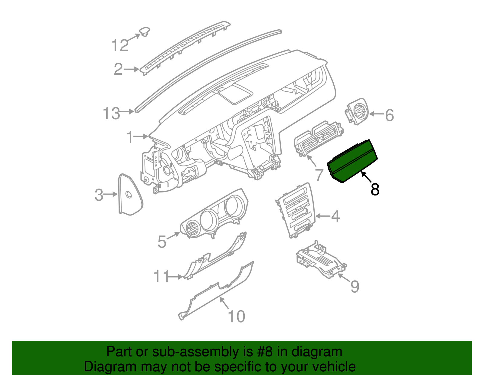 2010-2014 Ford Mustang | Inst Finish Panel | AR3Z-5804338-BA | Walls ...