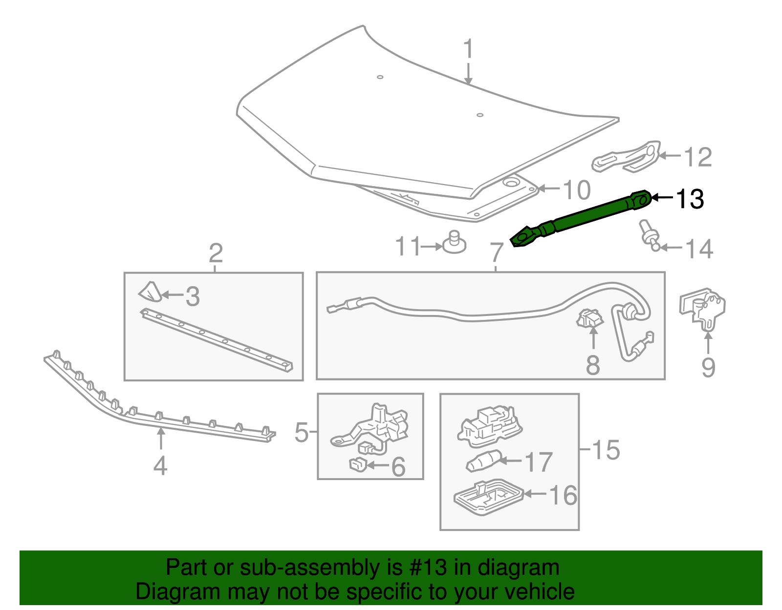 2007-2013 Acura MDX Support Cylinder 74145-STX-A02 | OEM Parts Online