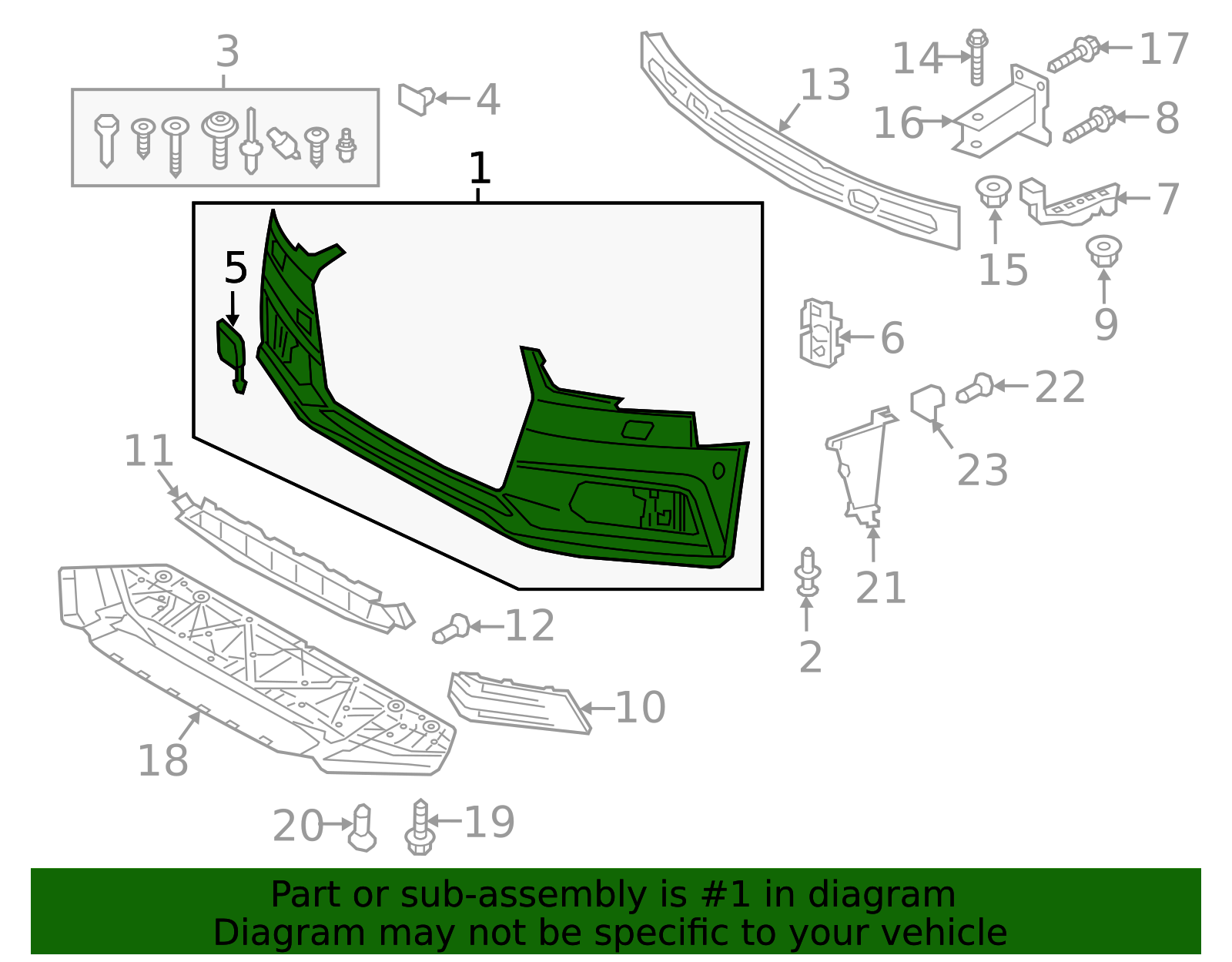 2017-2019 Audi Bumper Cover 8W0-807-065-S-GRU | OEM Parts Online