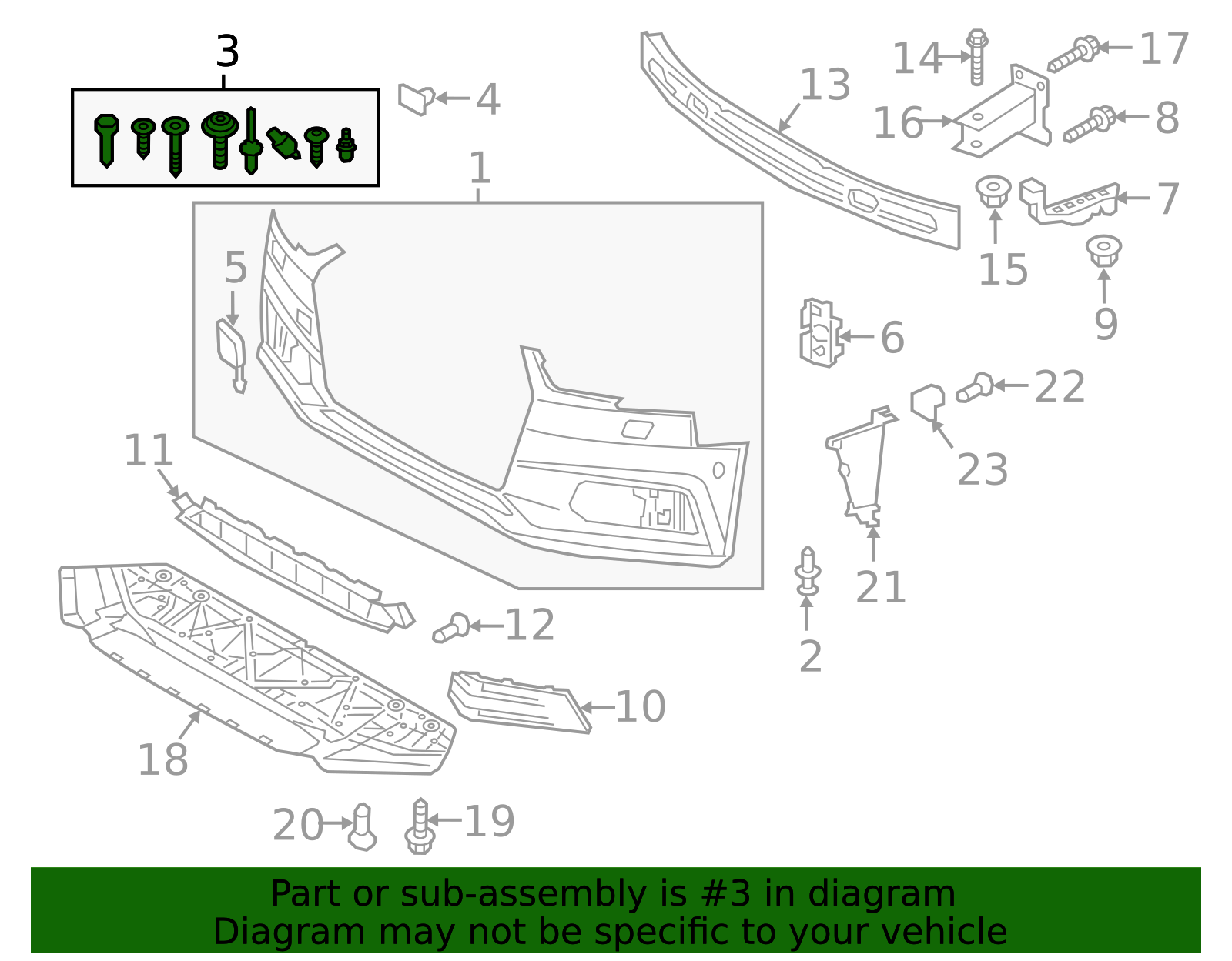 2017-2019 Audi Bumper Cover Mount Kit 8W0-098-623-A | OEM Parts Online