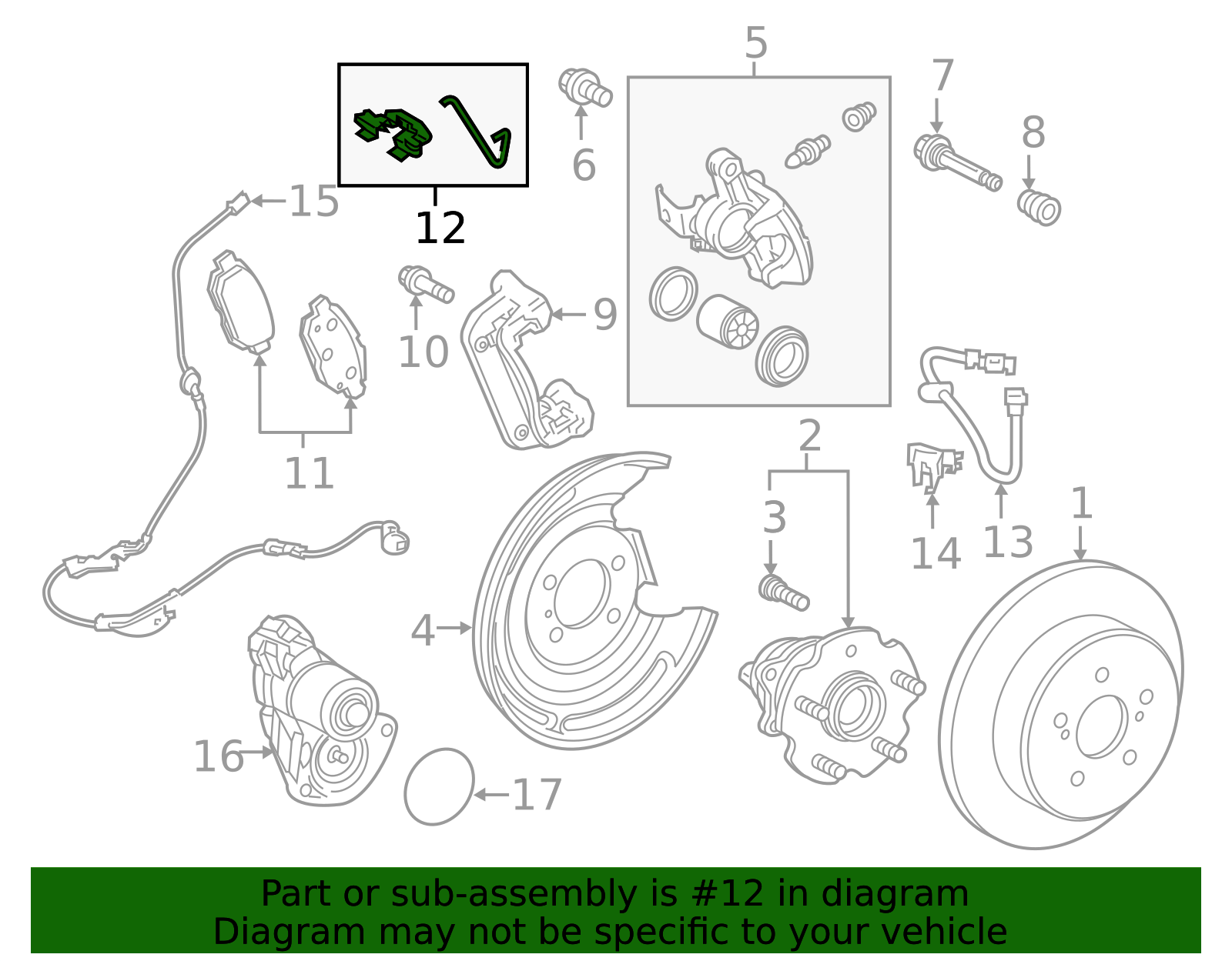 04948-12070 - Disc Brake Anti-Rattle Clip Set 2019-2025 Toyota | Toyota ...